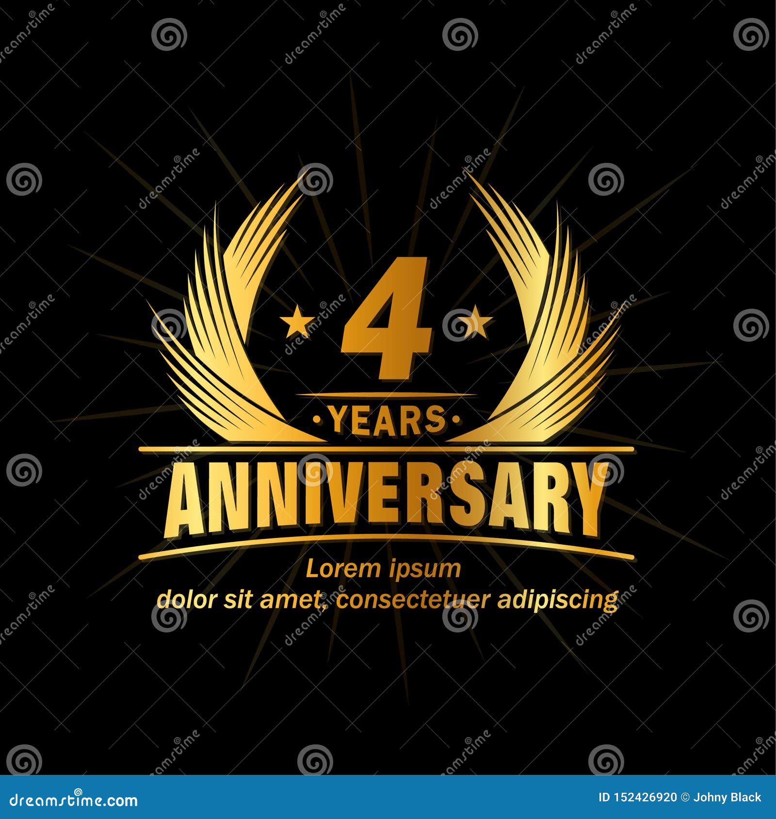 4 Years Anniversary. Elegant Anniversary Design. 4th Years Logo. Stock ...