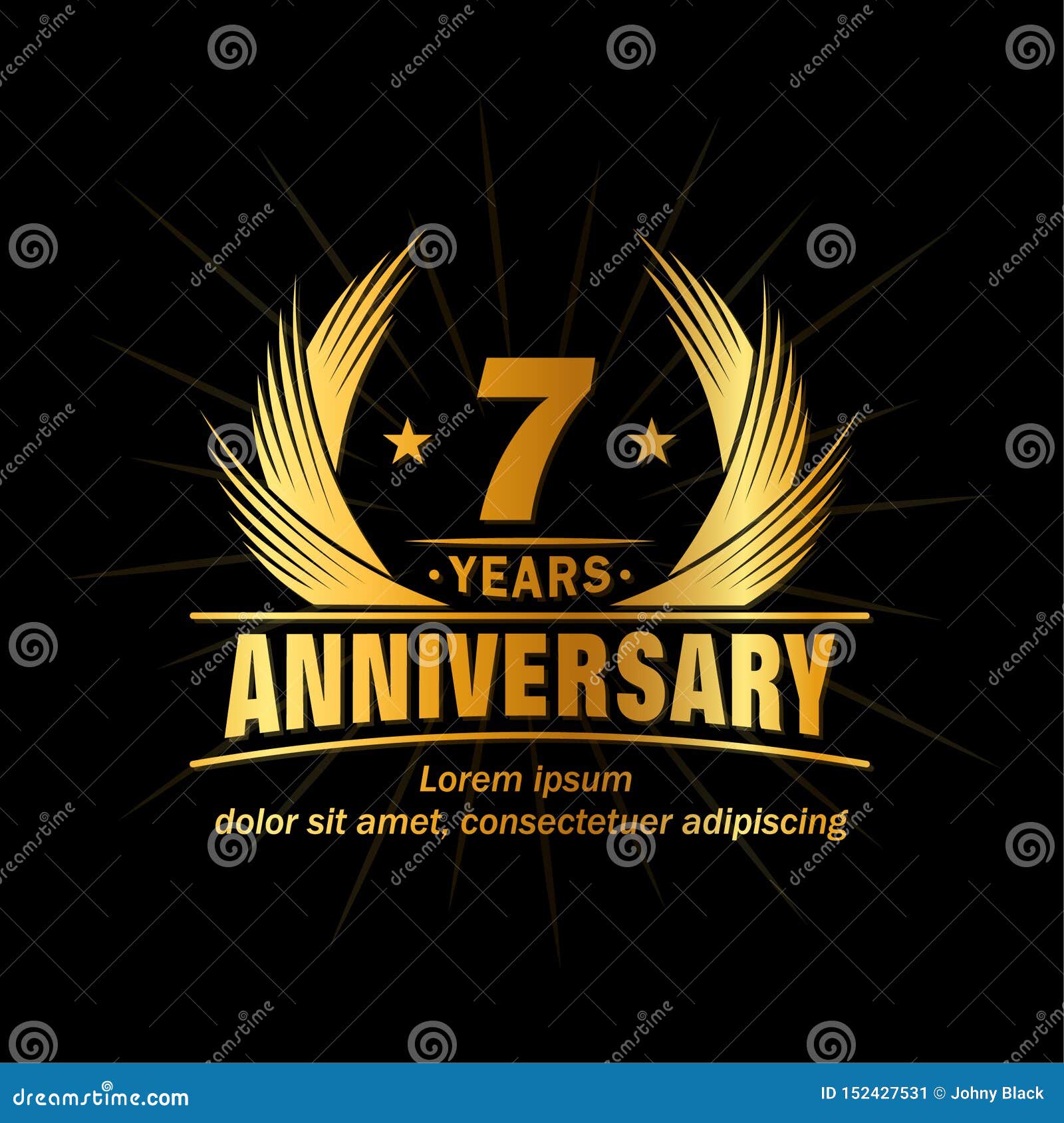 7 Years Anniversary. Elegant Anniversary Design. 7th Years Logo. Stock ...