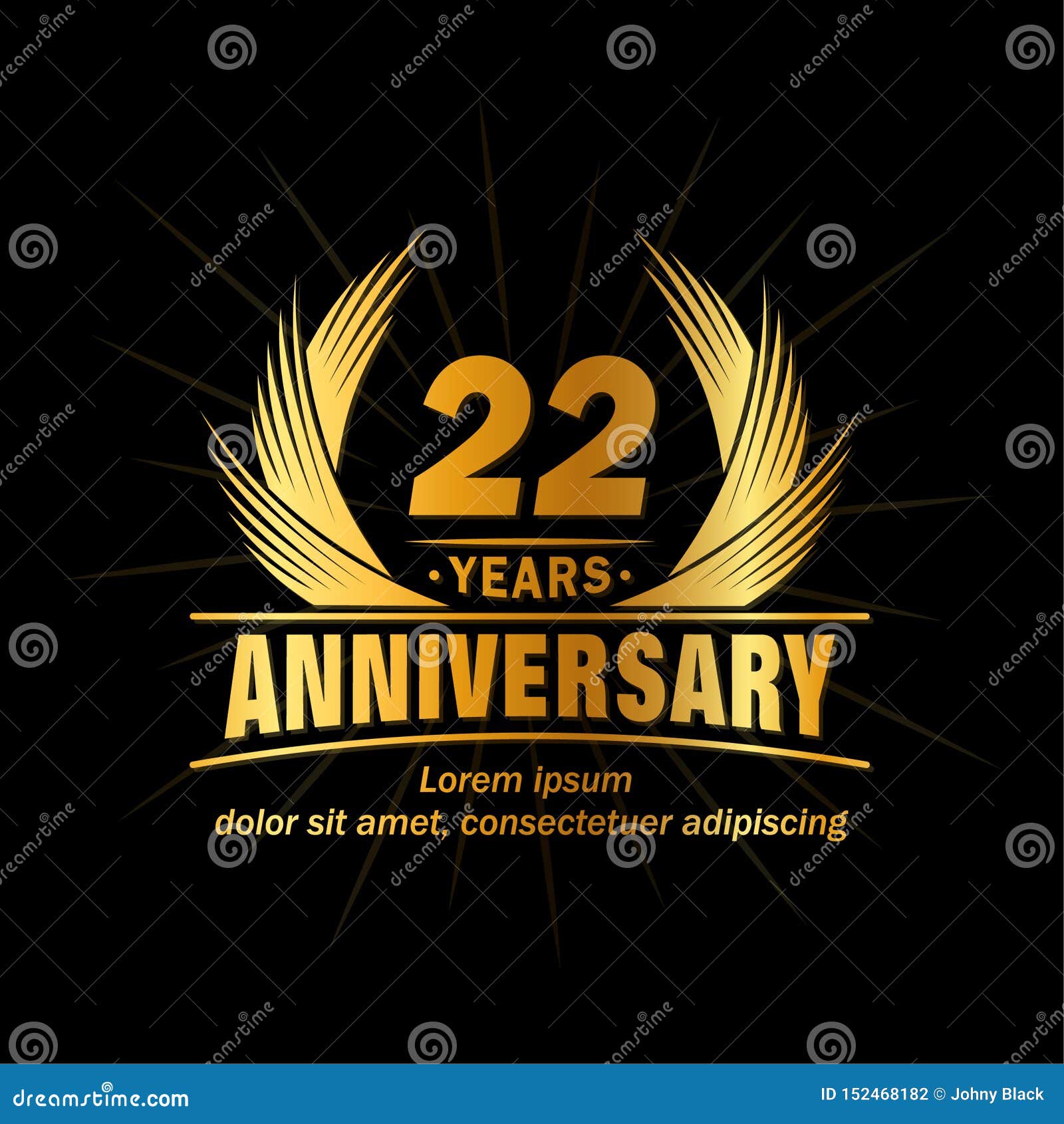 22 Years Anniversary. Elegant Anniversary Design. 22nd Years Logo ...