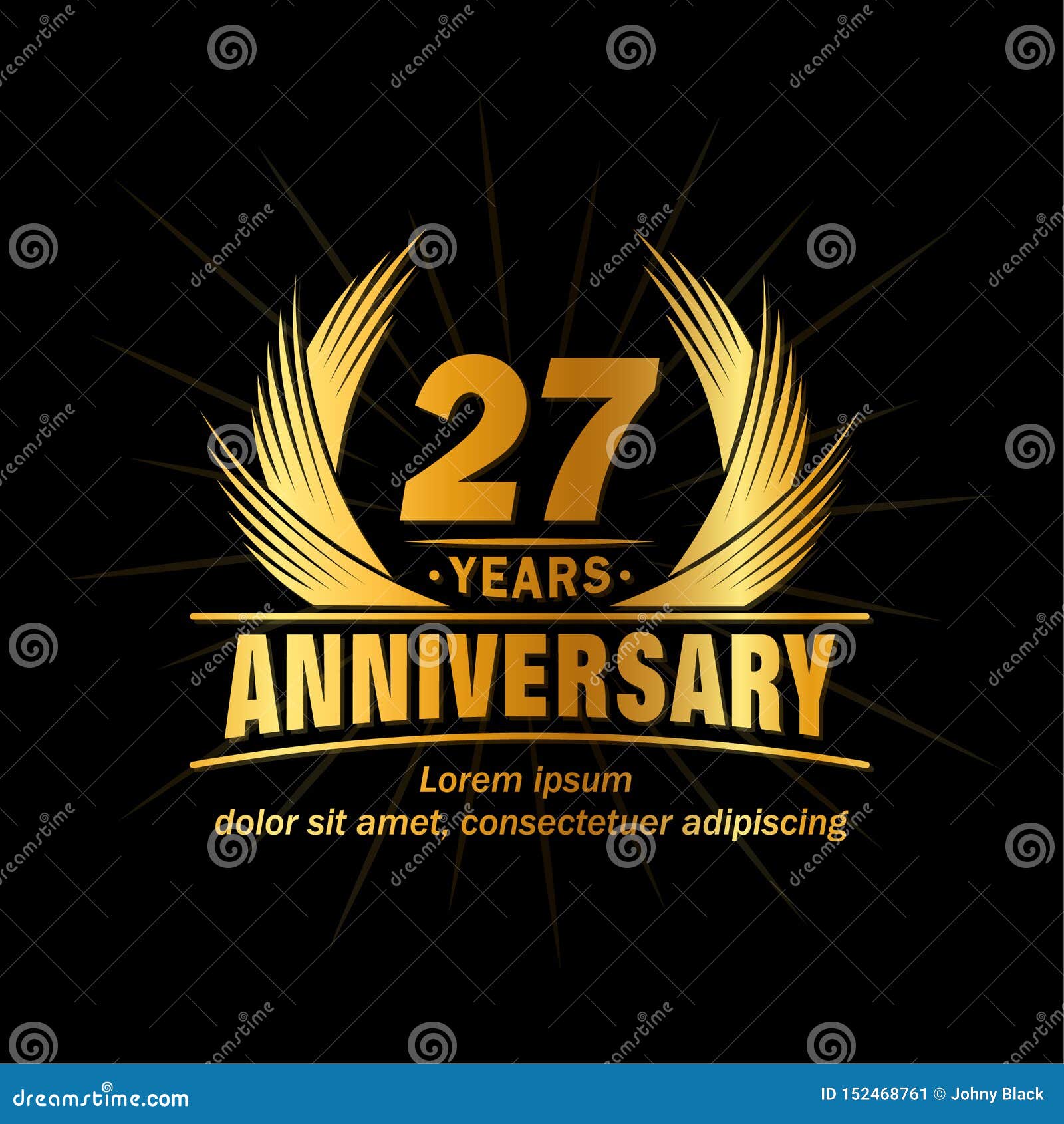 27 Years Anniversary. Elegant Anniversary Design. 27th Years Logo ...