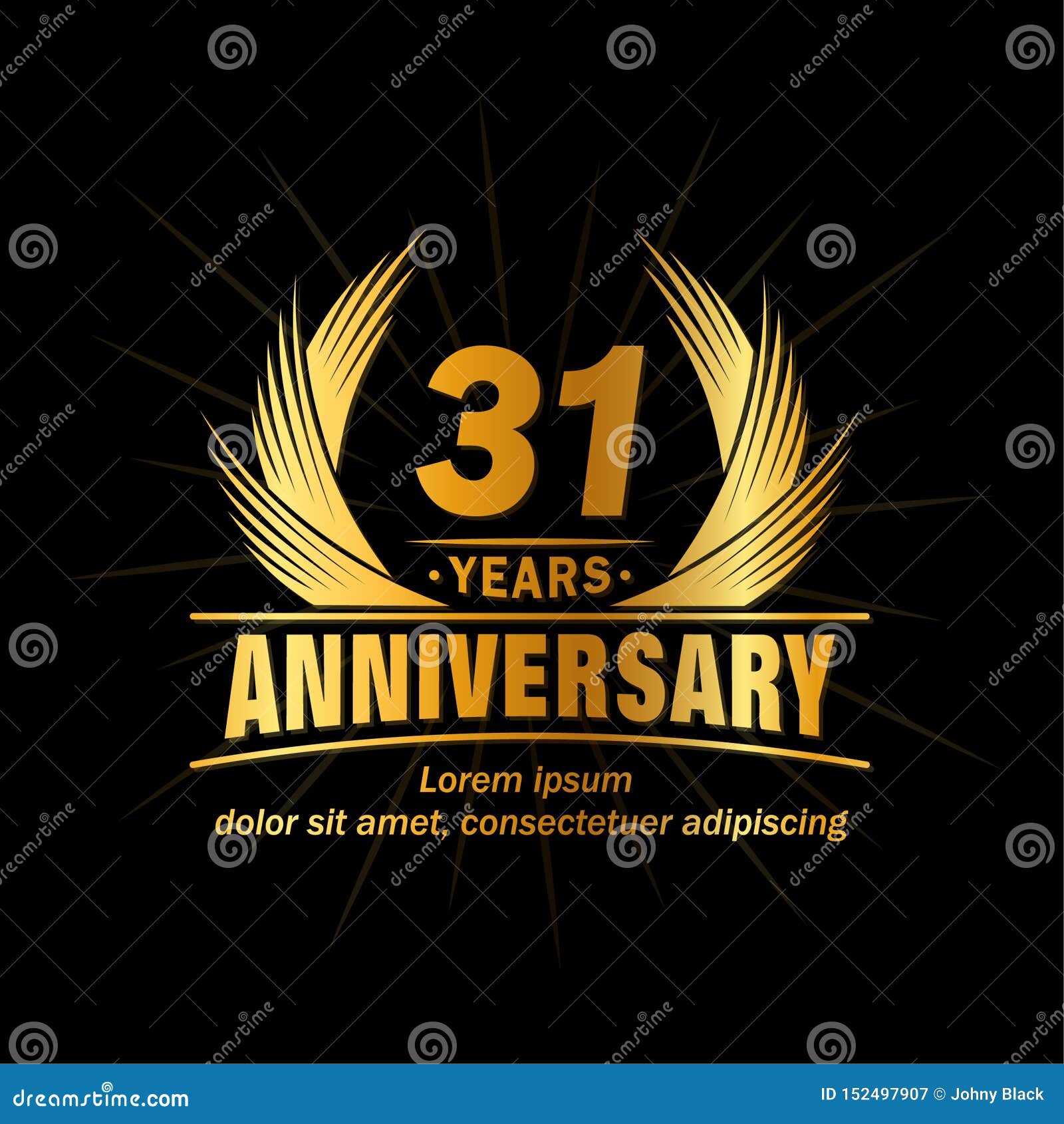 31 Years Anniversary. Elegant Anniversary Design. 31st Years Logo ...