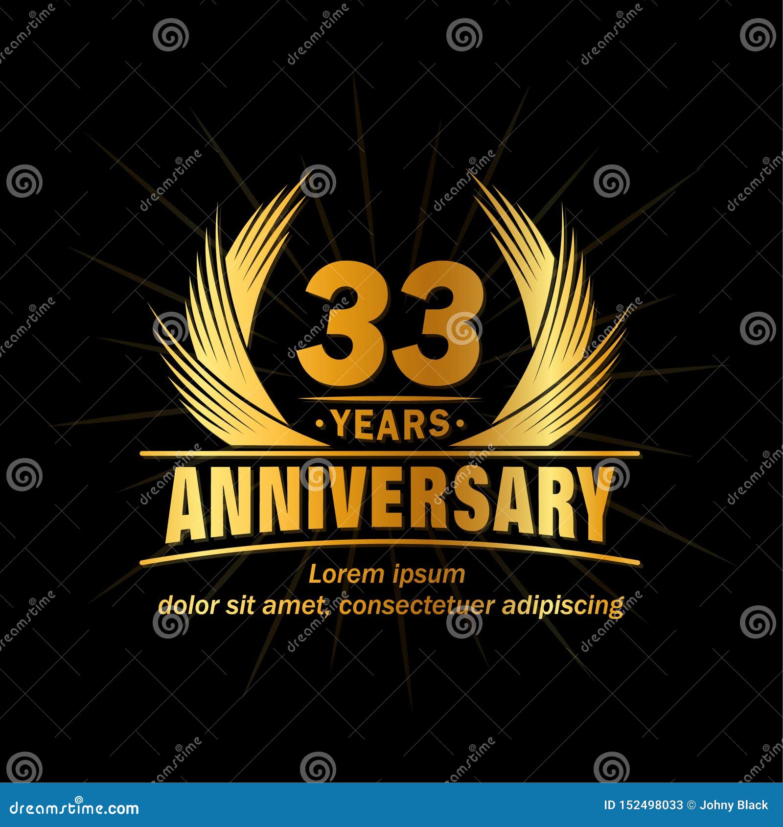 33 Years Anniversary. Elegant Anniversary Design. 33rd Years Logo ...