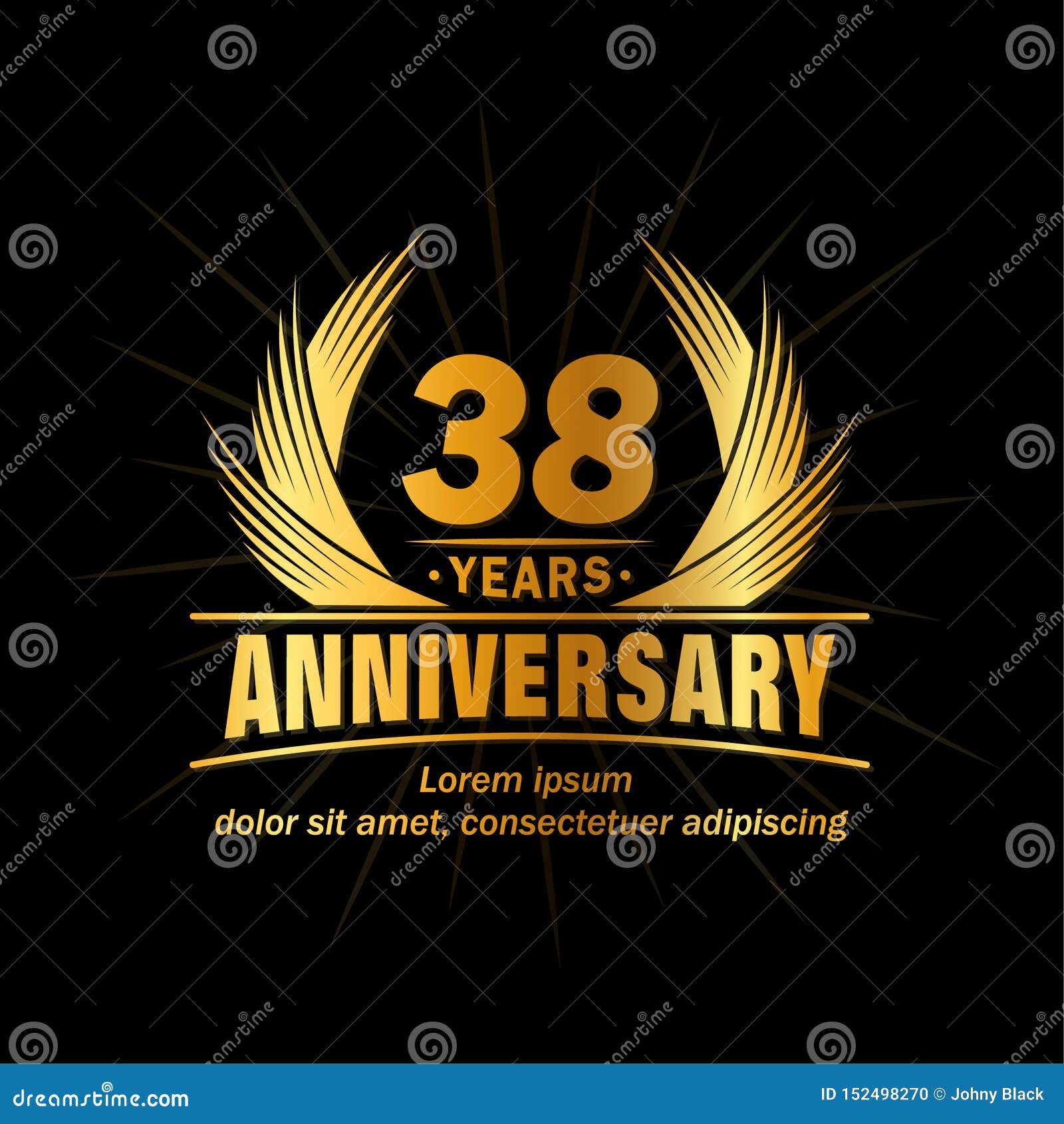 38 Years Anniversary. Elegant Anniversary Design. 38th Years Logo ...