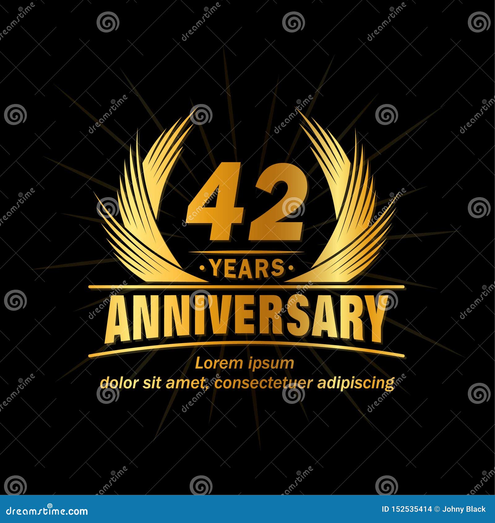 42 Years Anniversary. Elegant Anniversary Design. 42nd Years Logo ...