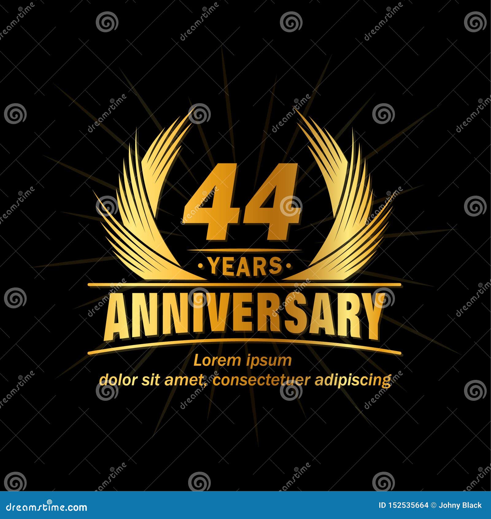 44 Years Anniversary. Elegant Anniversary Design. 44th Years Logo ...
