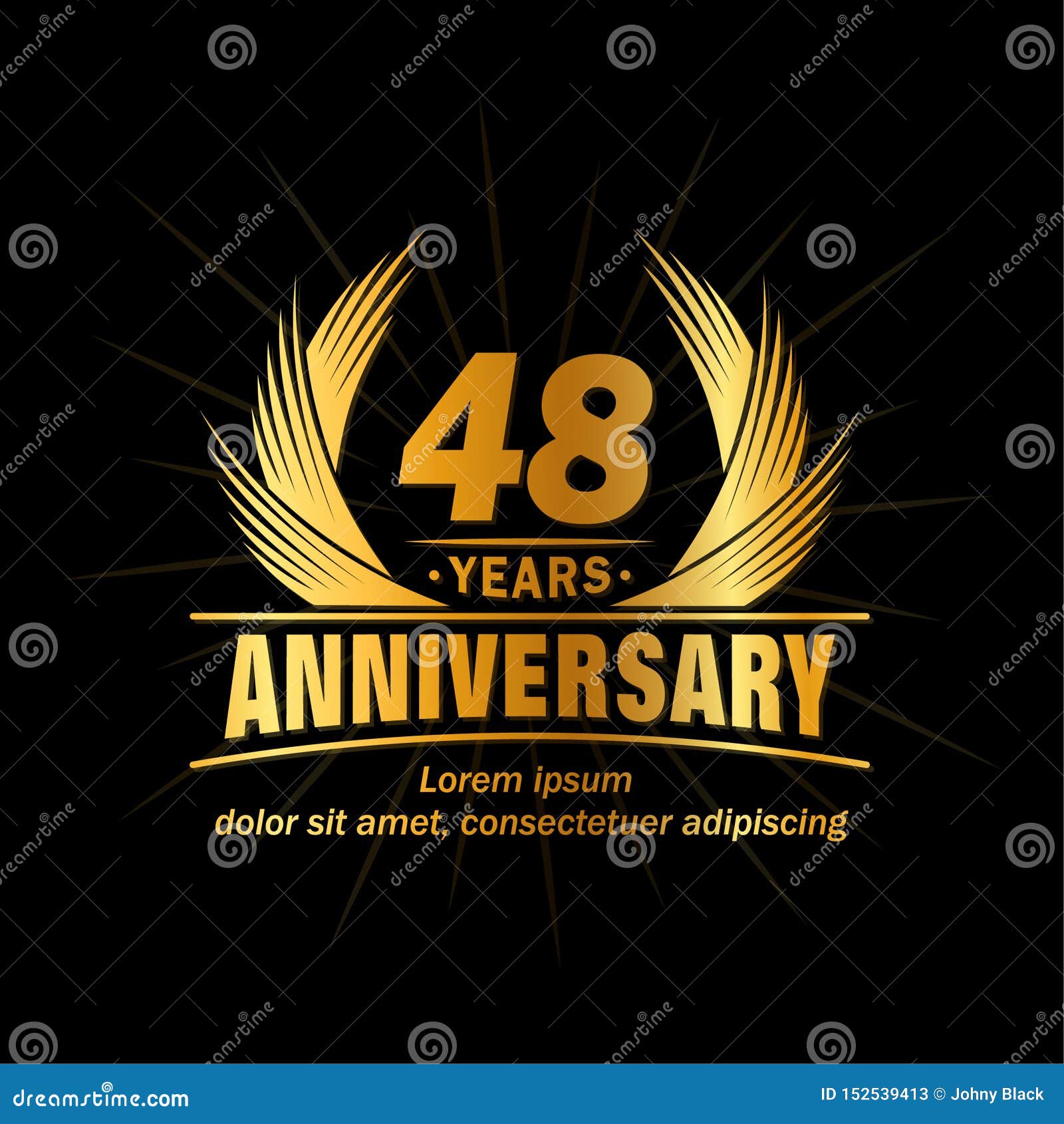 48 Years Anniversary. Elegant Anniversary Design. 48th Years Logo ...