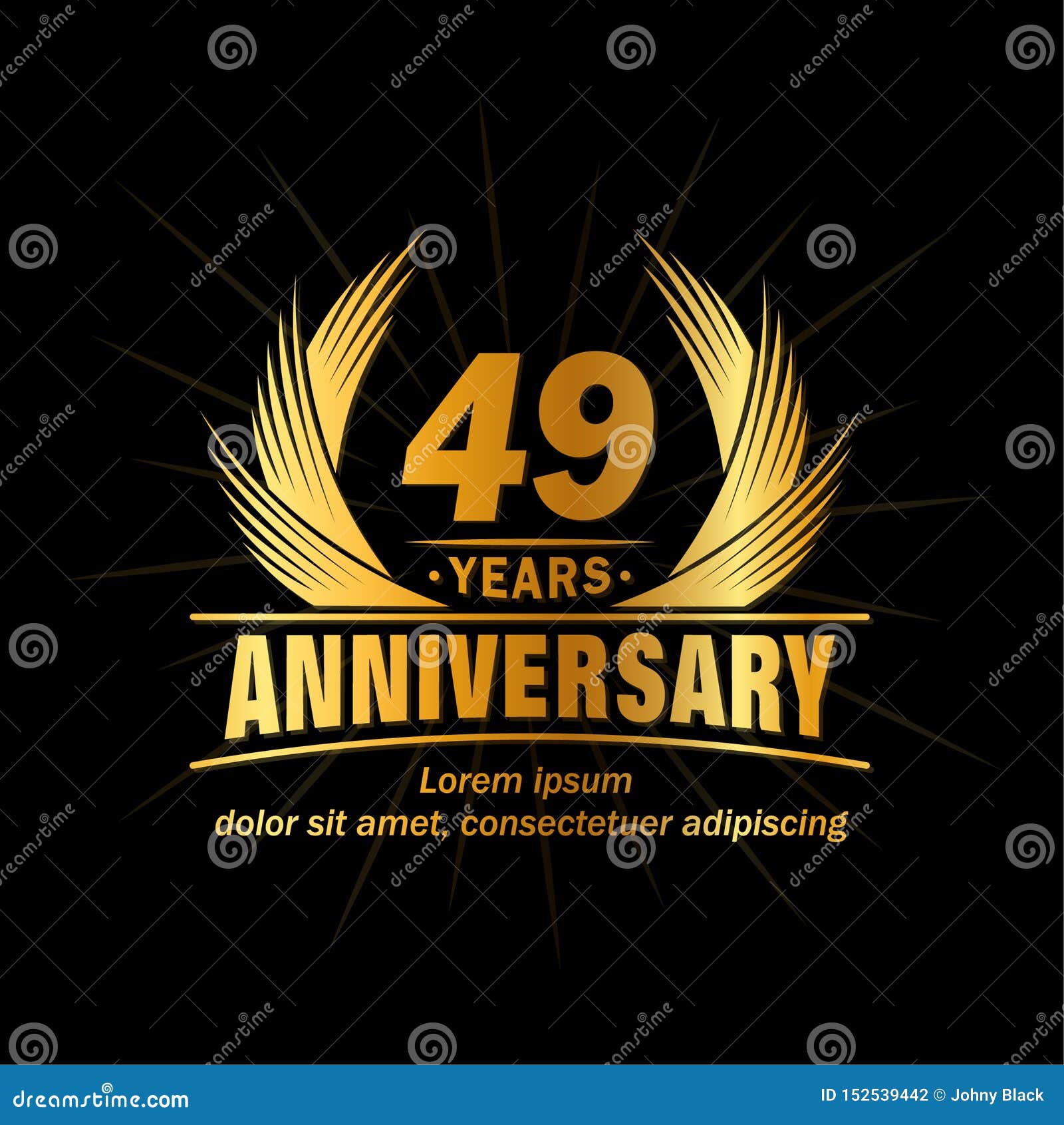 49 Years Anniversary. Elegant Anniversary Design. 49th Years Logo ...