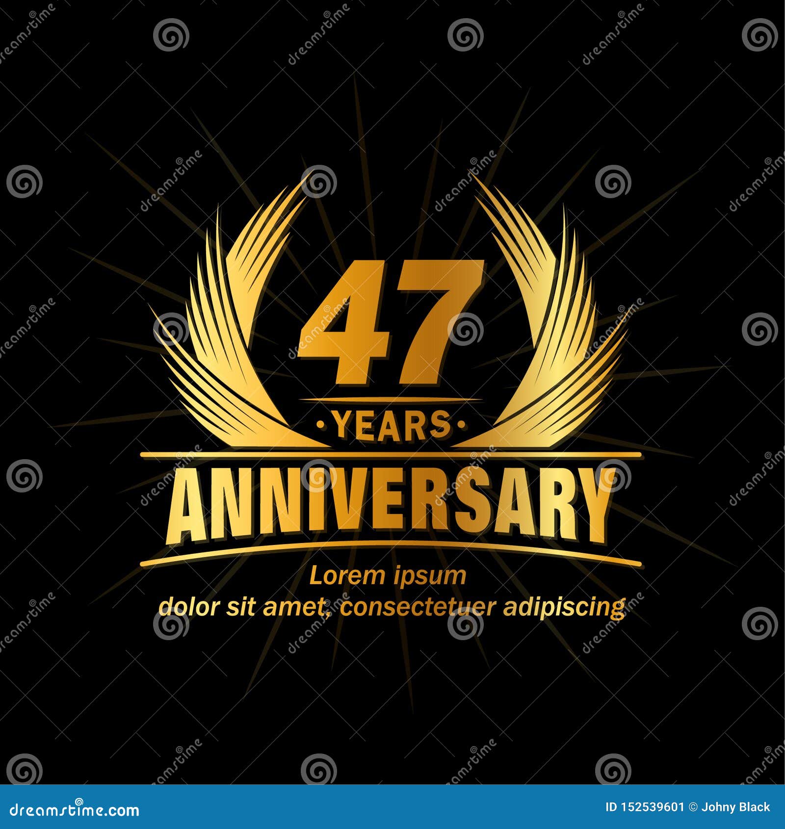 47 Years Anniversary. Elegant Anniversary Design. 47th Years Logo ...