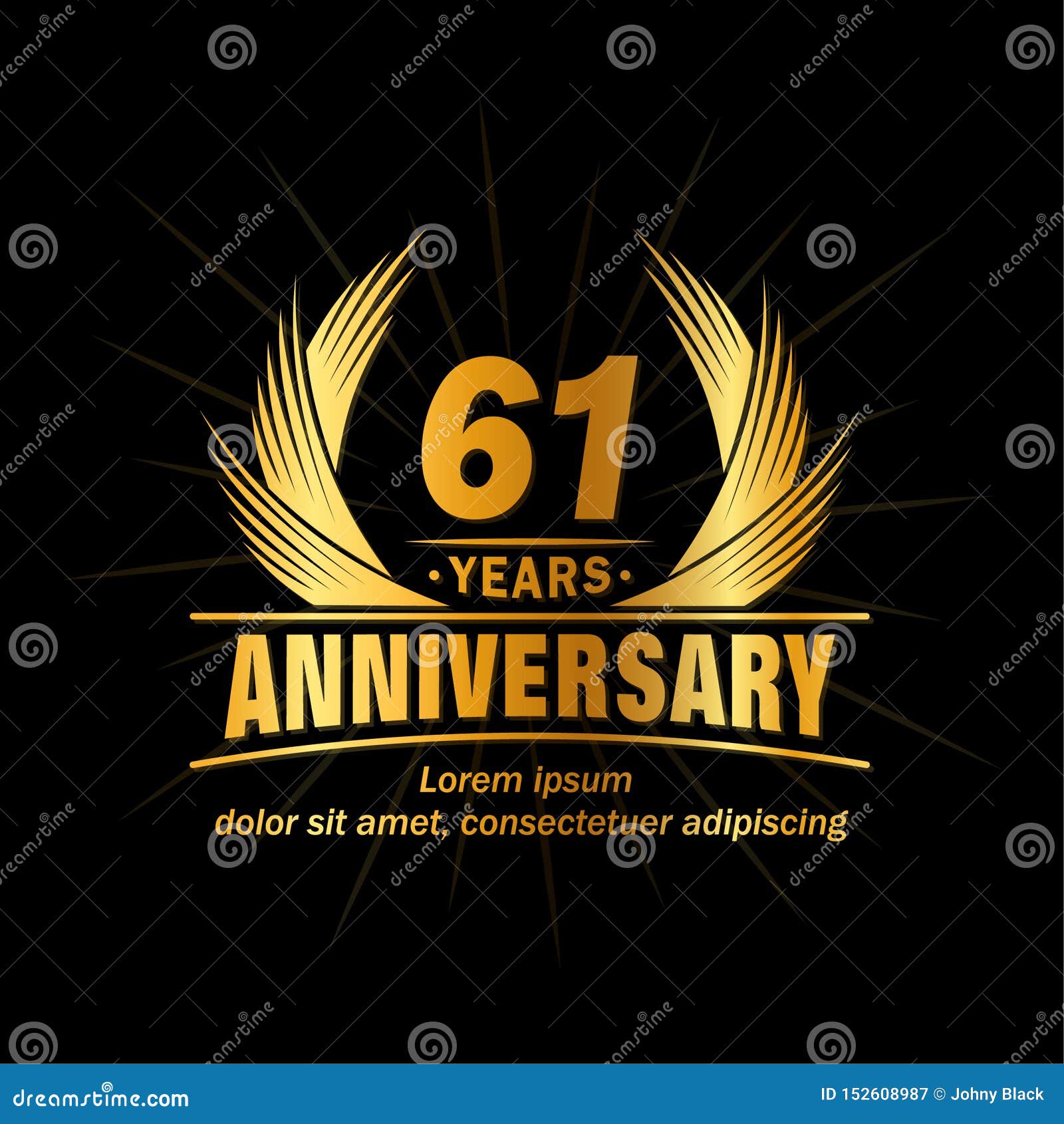 61 Years Anniversary. Elegant Anniversary Design. 61st Years Logo ...
