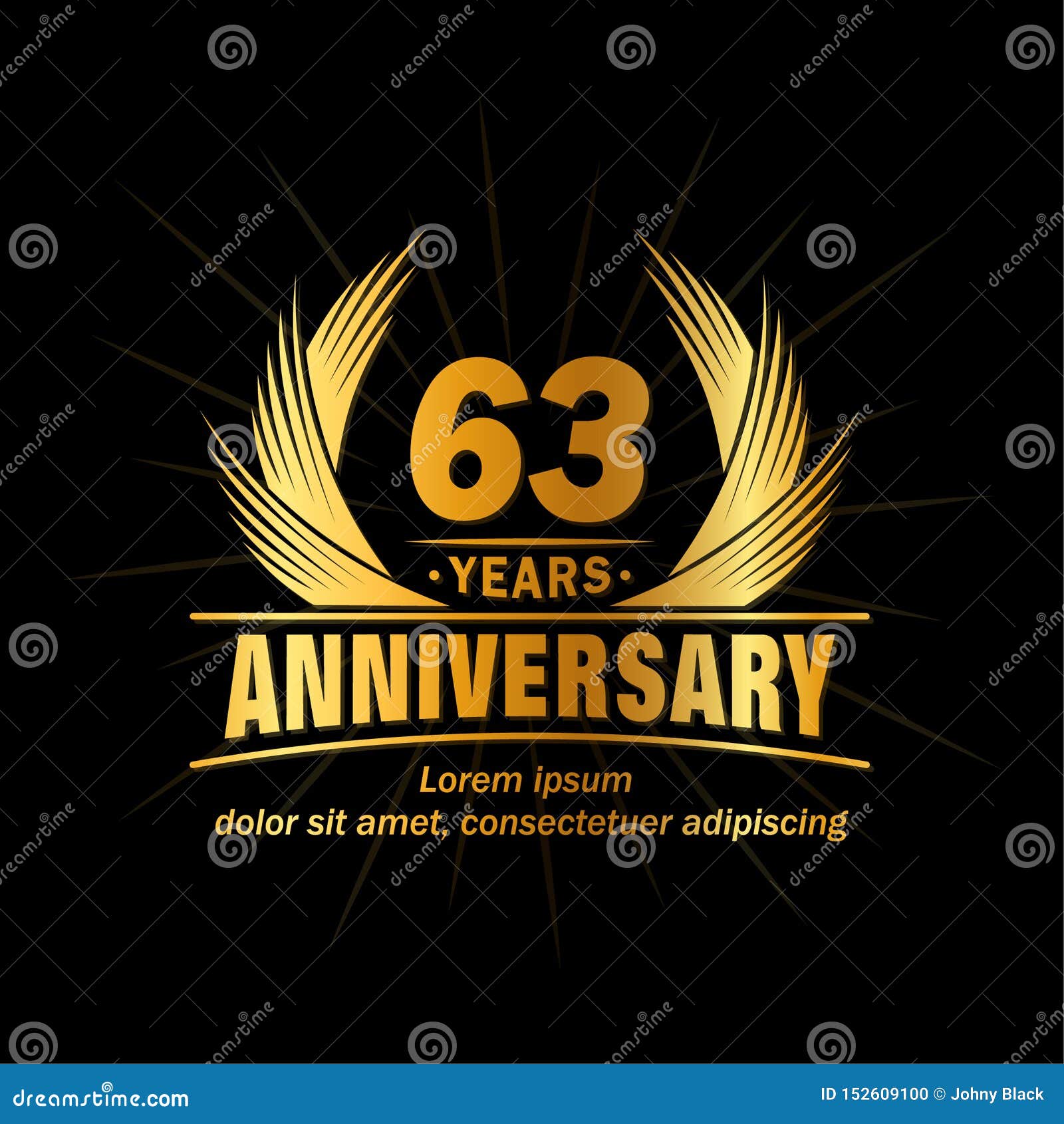 63 Years Anniversary. Elegant Anniversary Design. 63rd Years Logo ...