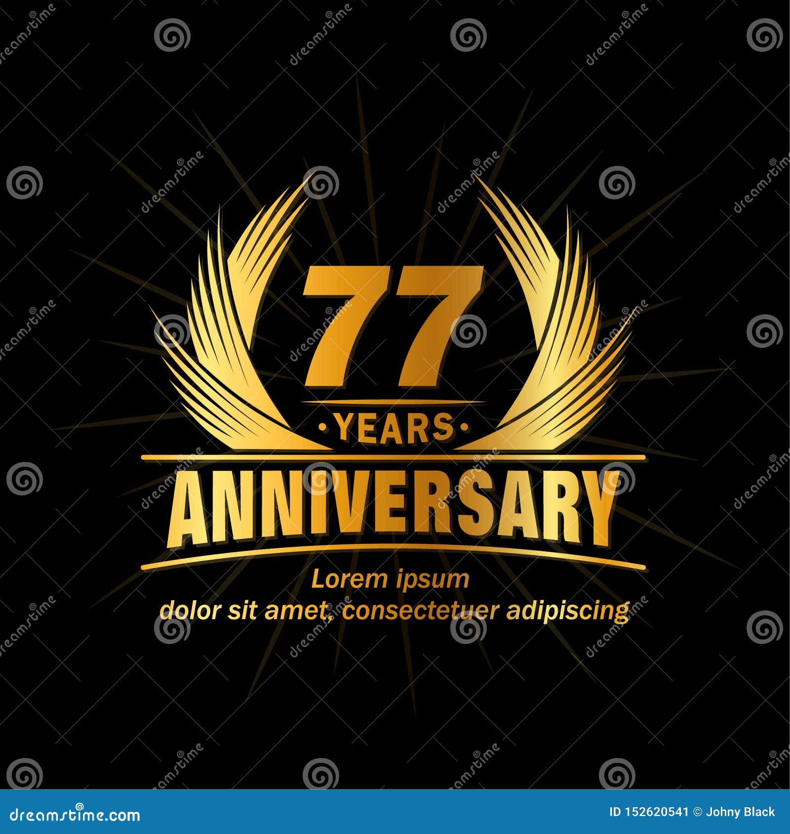 77 Years Anniversary. Elegant Anniversary Design. 77th Years Logo ...