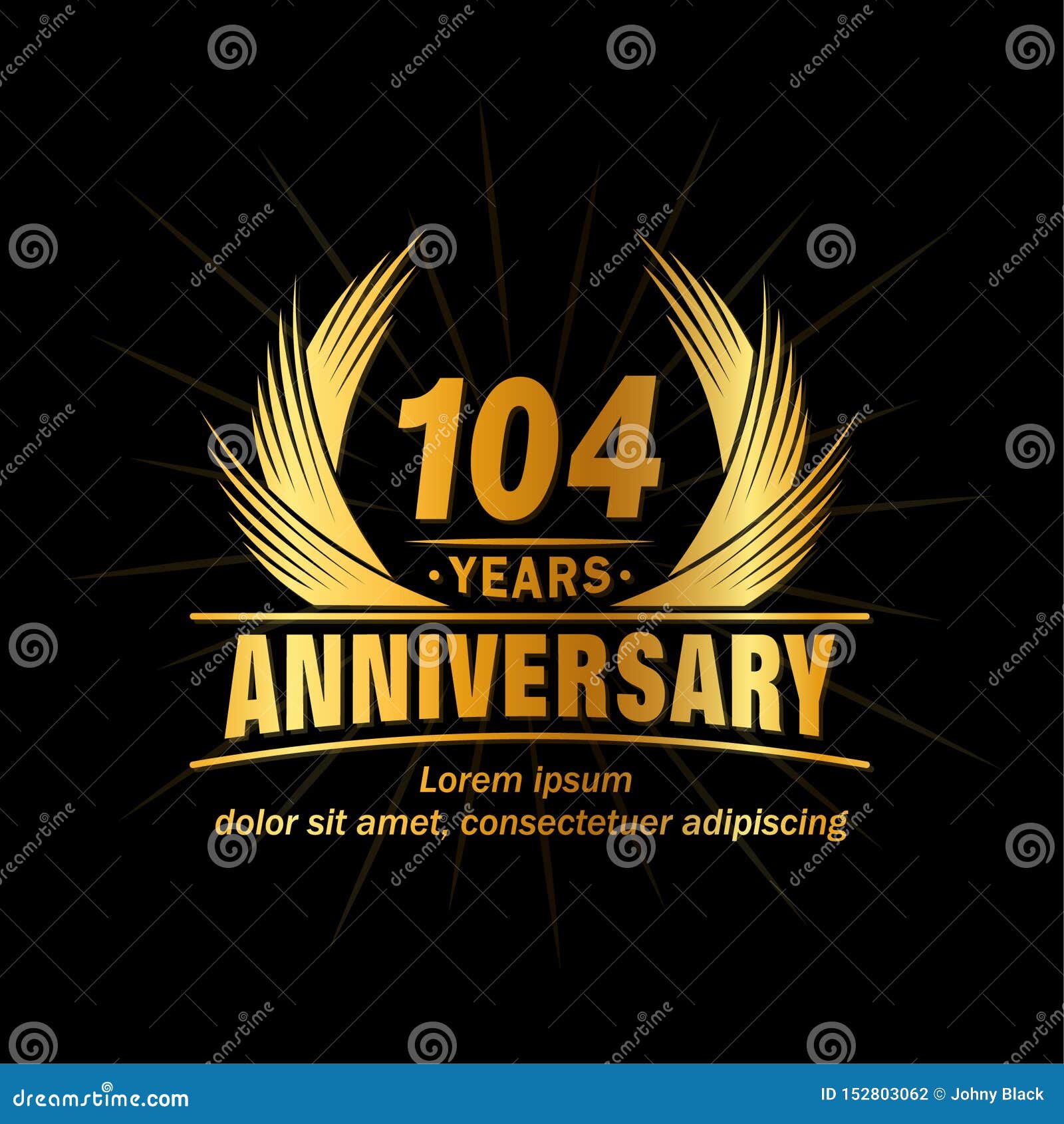 104 Years Anniversary. Elegant Anniversary Design. 104th Years Logo ...