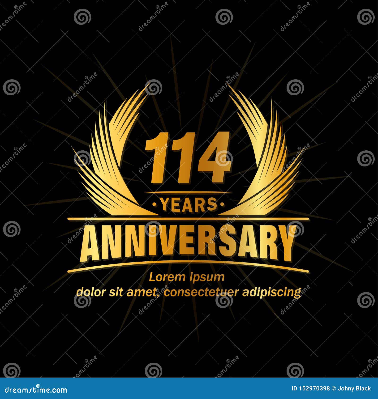 114 Years Anniversary. Elegant Anniversary Design. 114th Years Logo ...