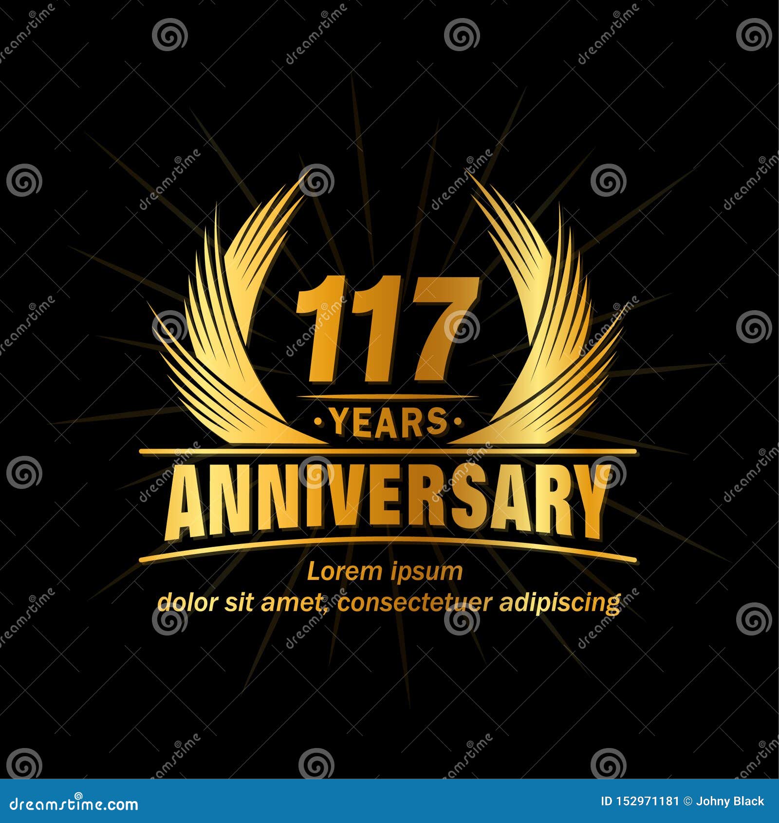 117 Years Anniversary. Elegant Anniversary Design. 117th Years Logo ...