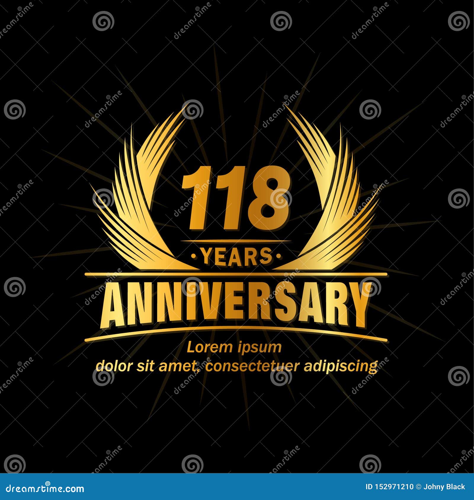 118 Years Anniversary. Elegant Anniversary Design. 118th Years Logo ...
