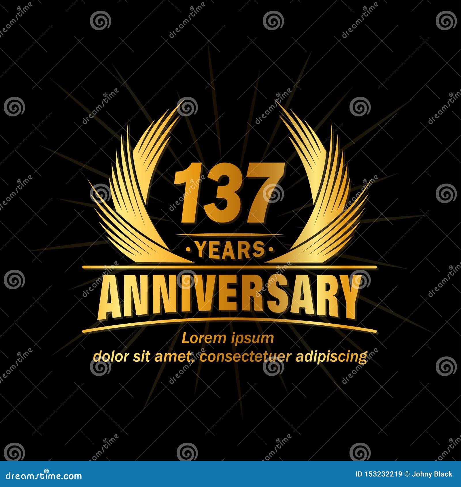 137 Years Anniversary. Elegant Anniversary Design. 137th Years Logo ...