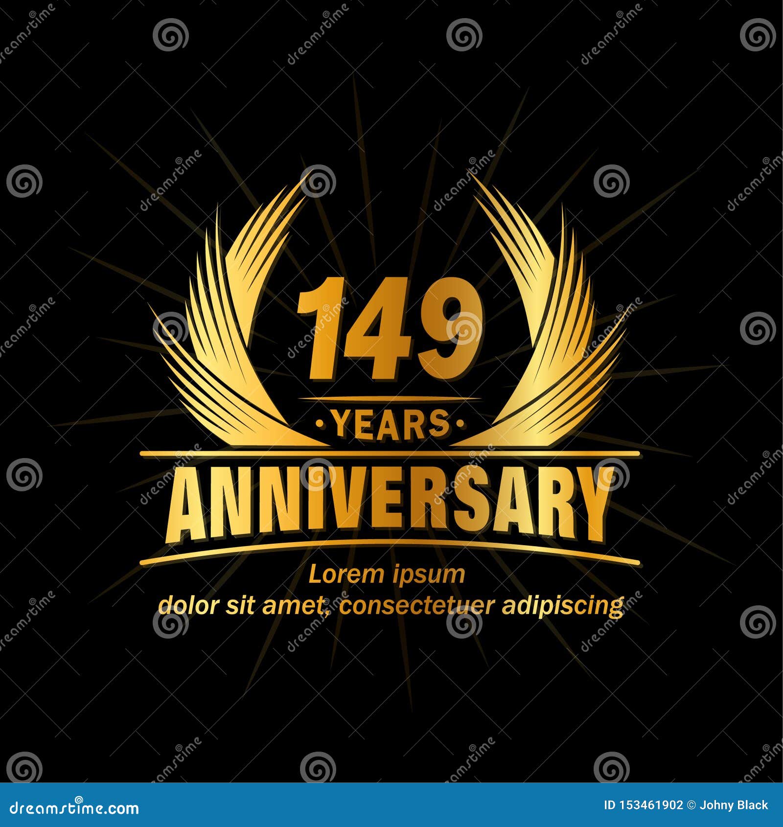 149 Years Anniversary. Elegant Anniversary Design. 149th Years Logo ...
