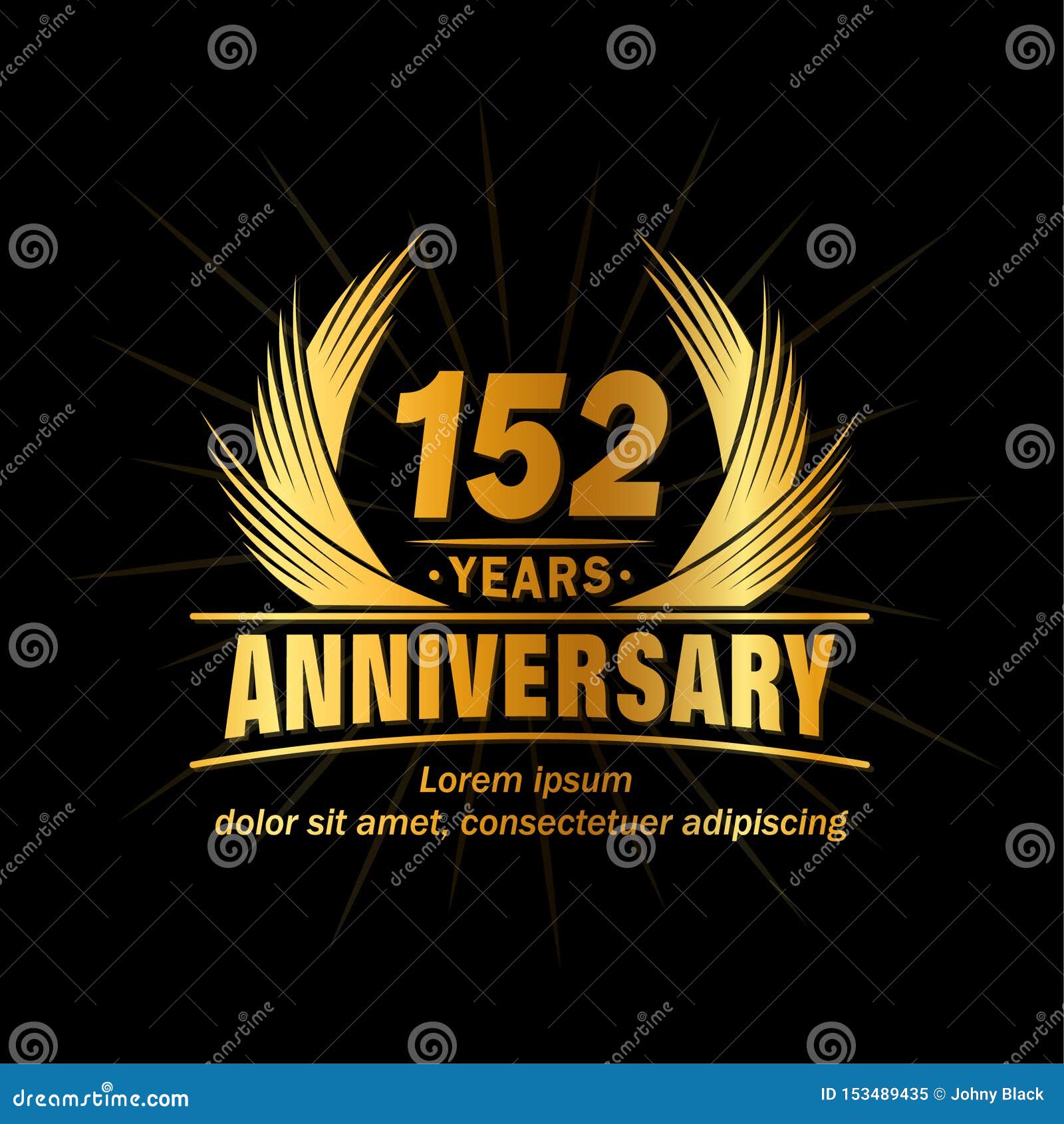 152 Years Anniversary. Elegant Anniversary Design. 152nd Years Logo ...