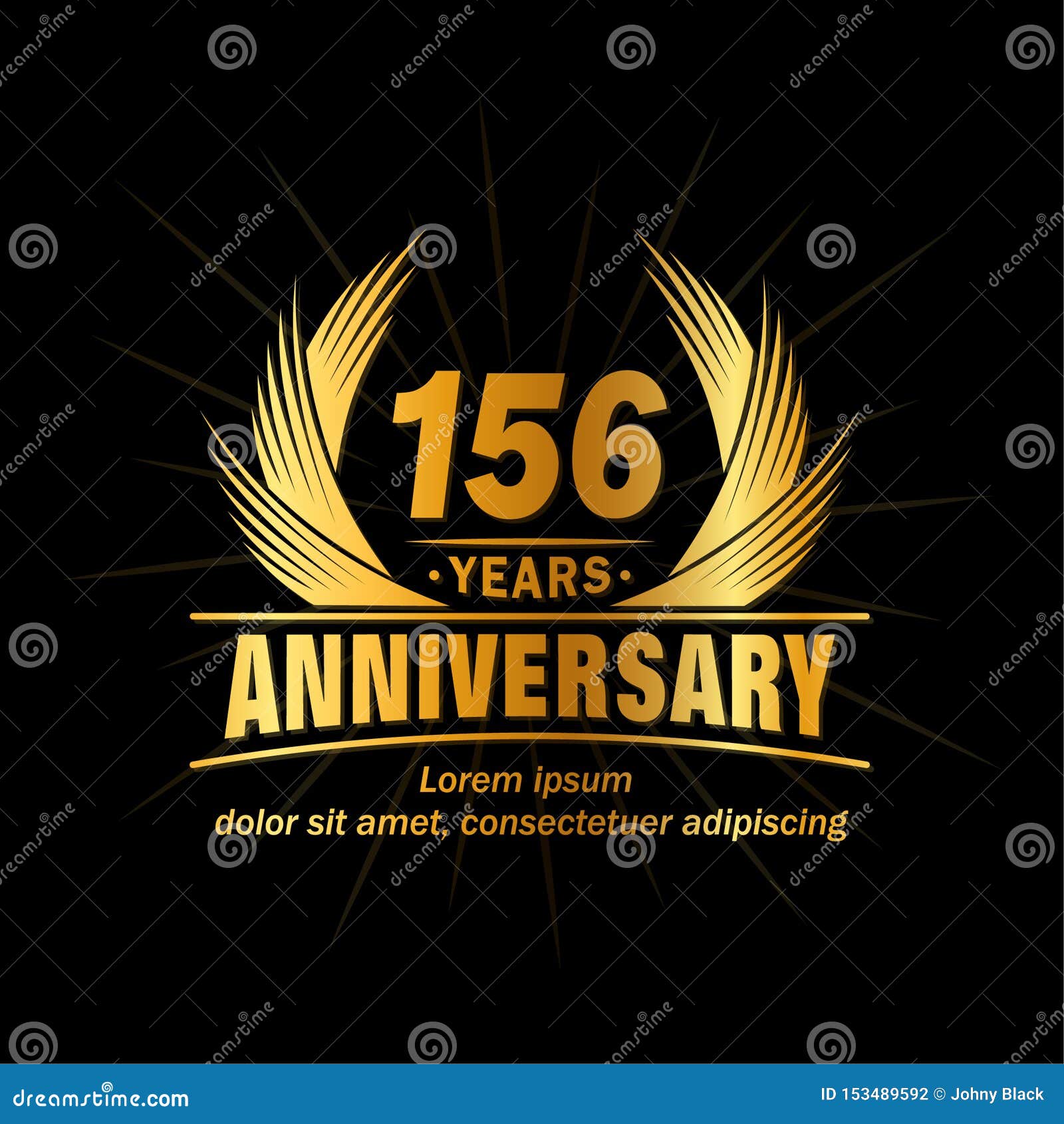 156 Years Anniversary. Elegant Anniversary Design. 156th Years Logo ...
