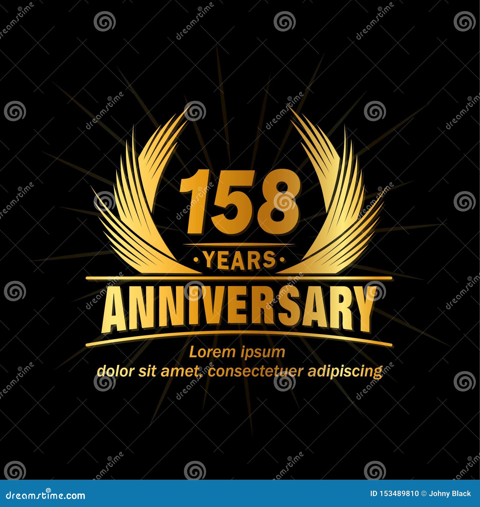 158 Years Anniversary. Elegant Anniversary Design. 158th Years Logo ...