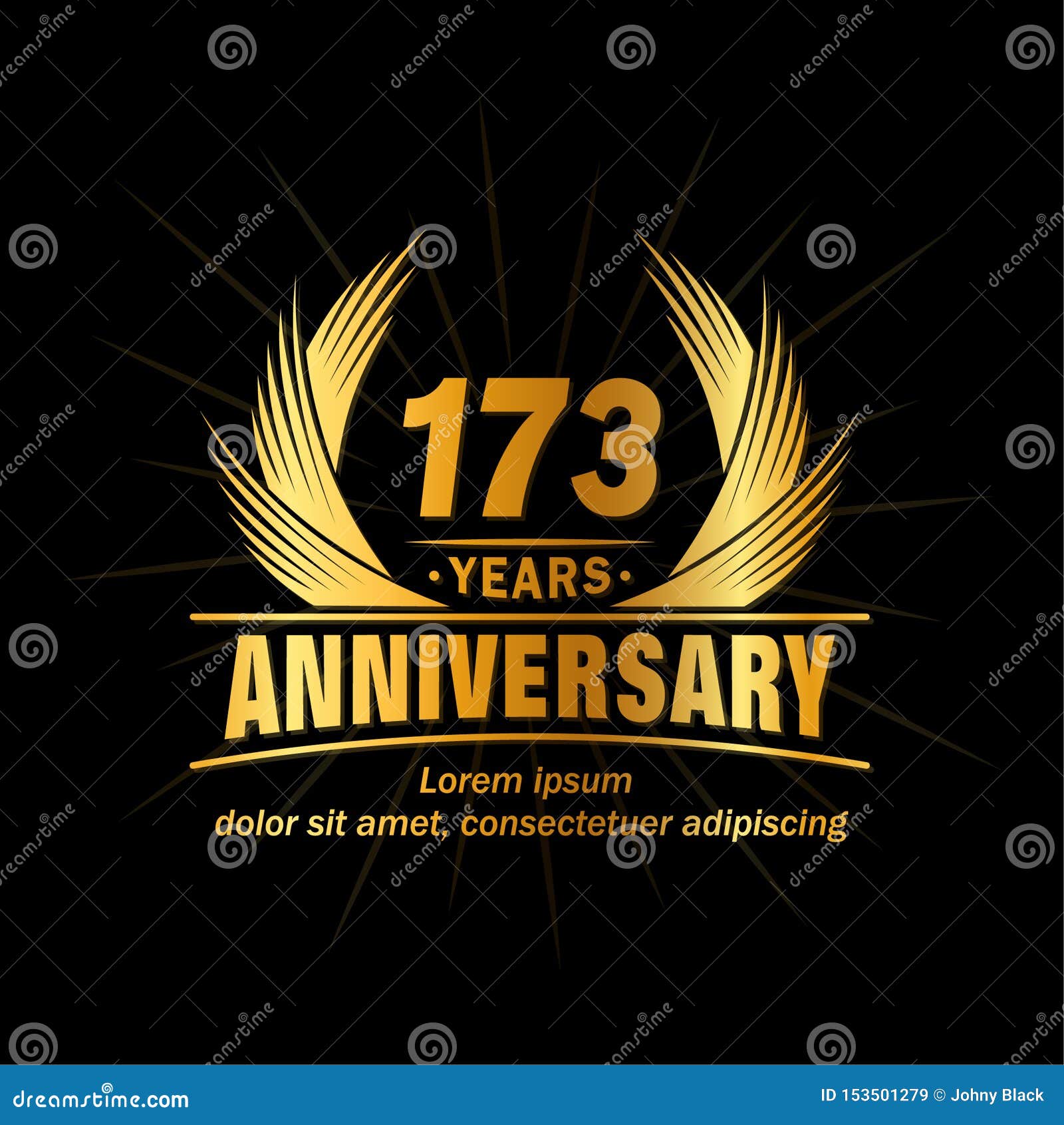 173 Years Anniversary. Elegant Anniversary Design. 173rd Years Logo ...