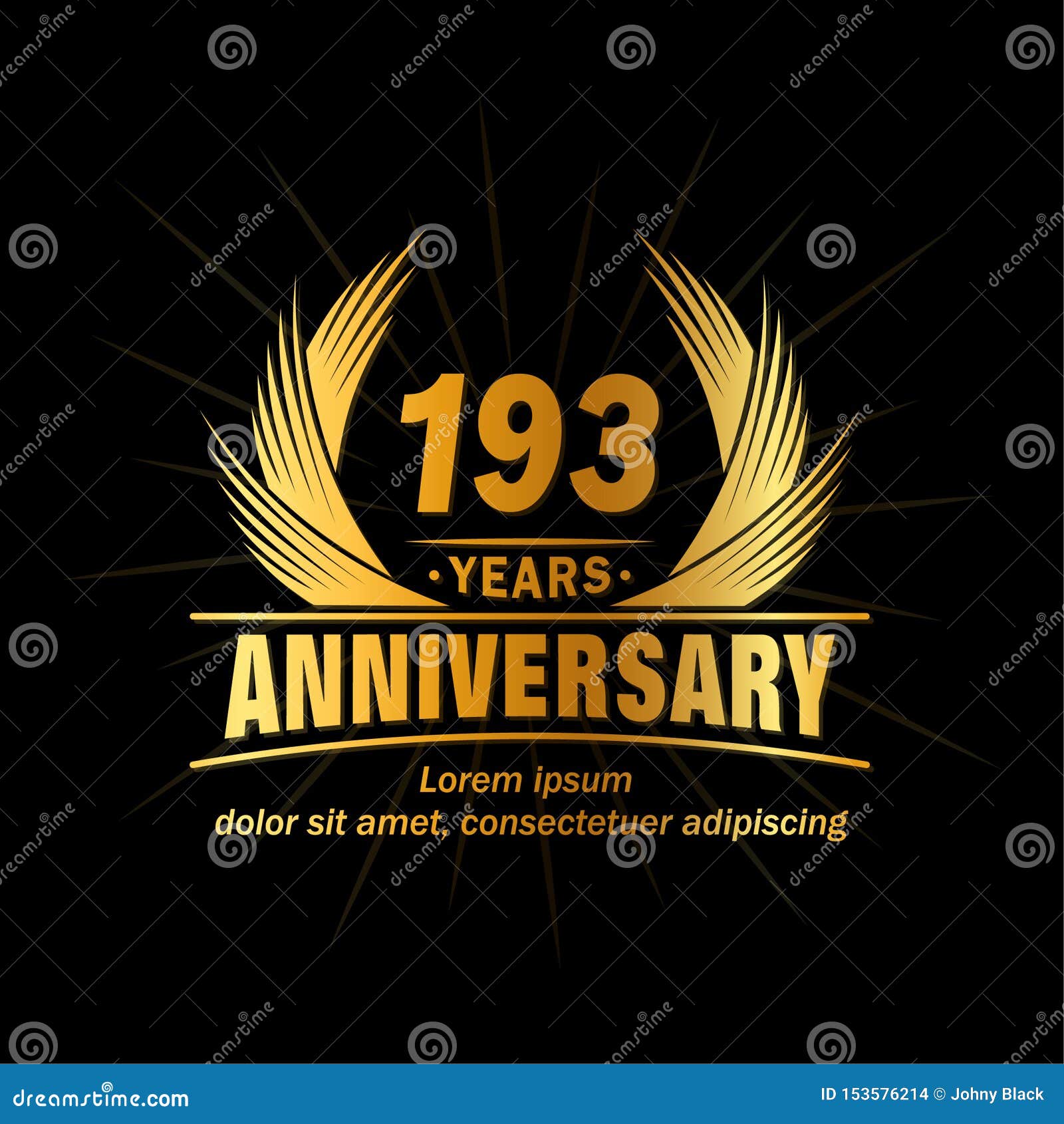 193 Years Anniversary. Elegant Anniversary Design. 193rd Years Logo ...
