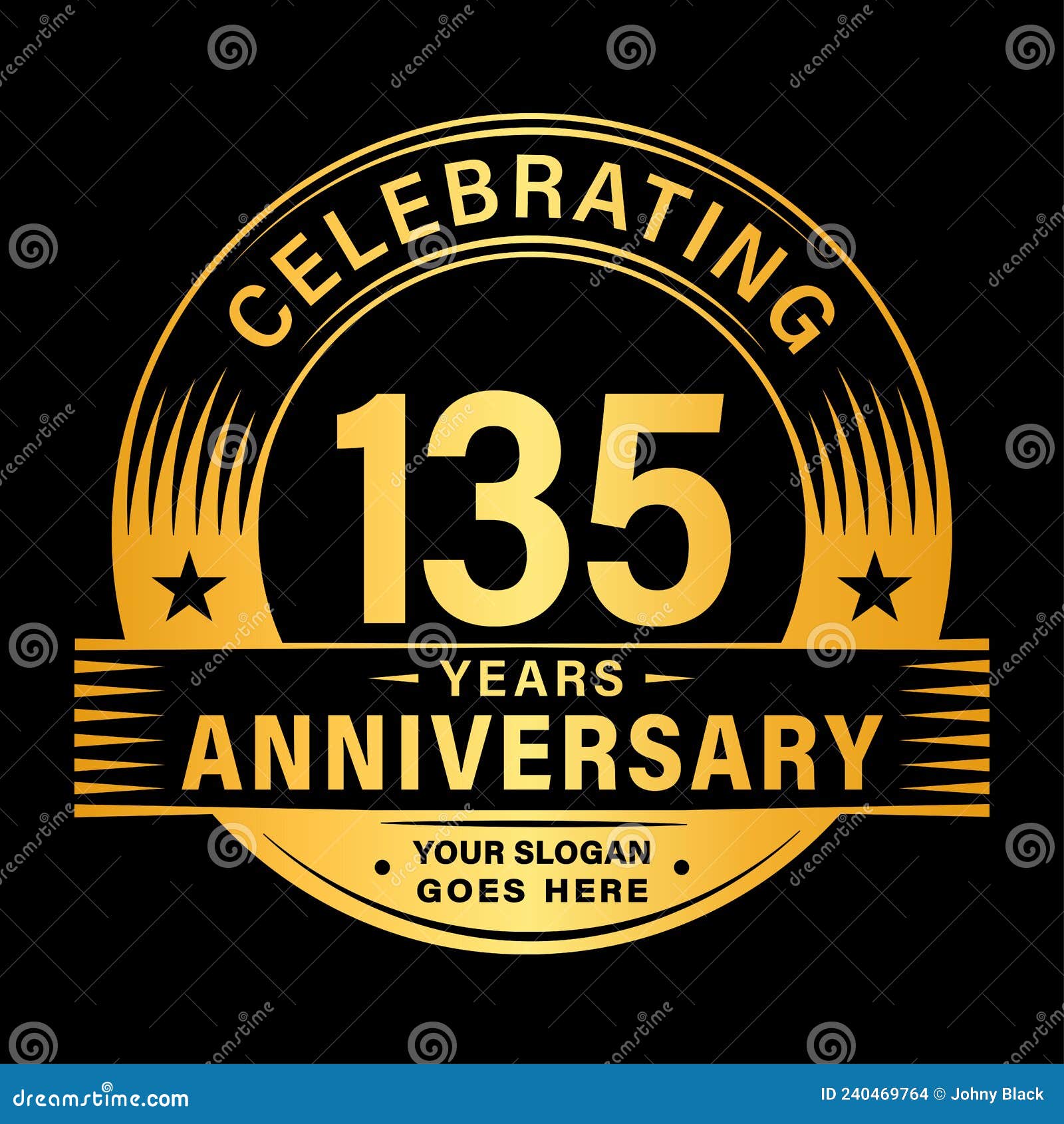 135 Years Anniversary Celebration Design Template. 135th Logo Vector ...