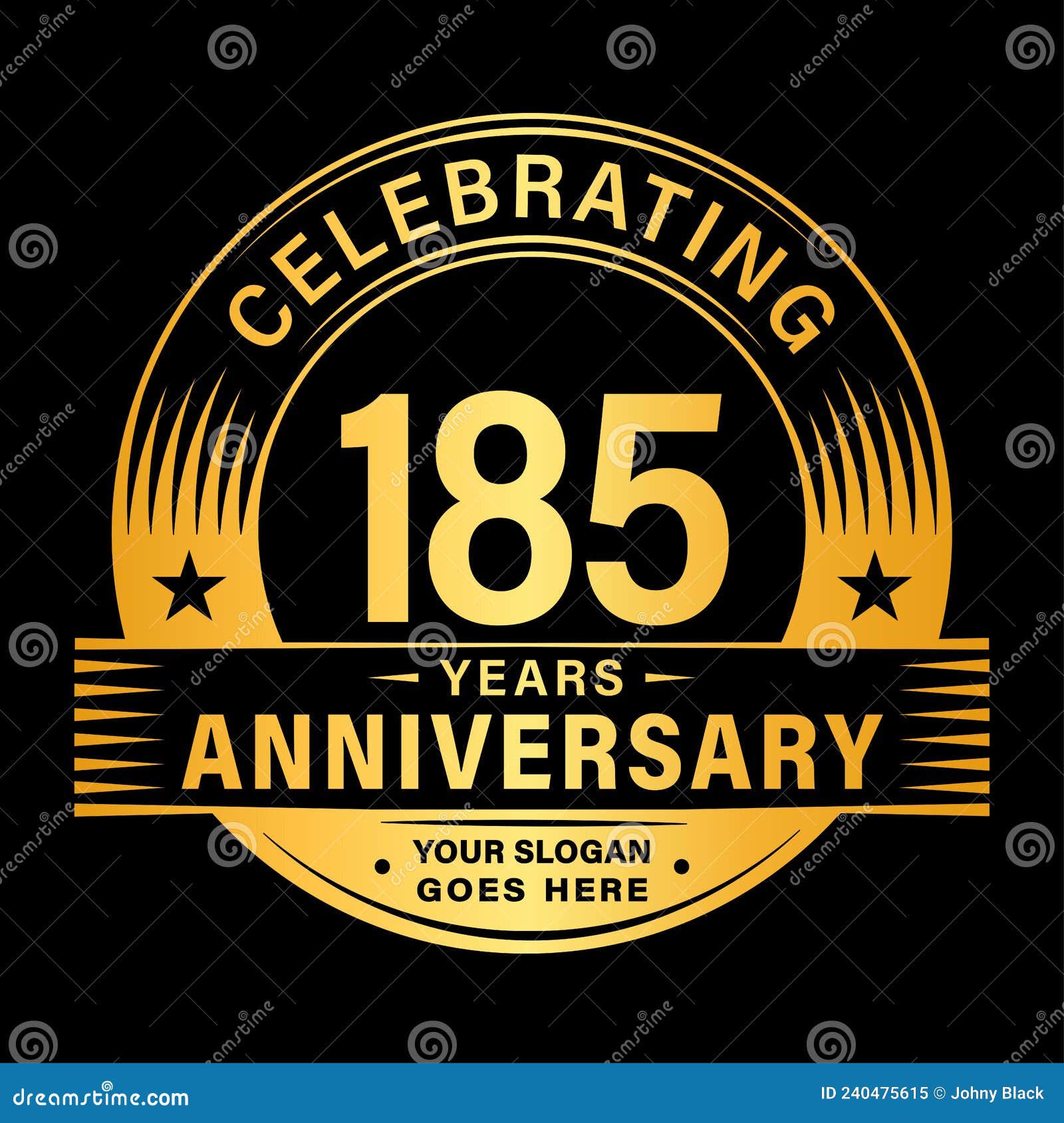 185 Years Anniversary Celebration Design Template. 185th Logo Vector ...