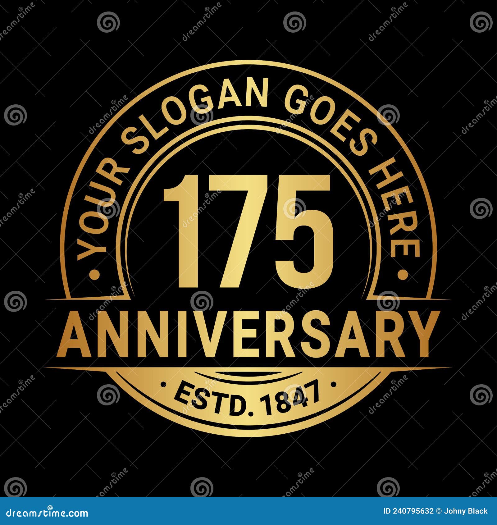 175 Years Anniversary. Anniversary Logo Design. Vector and Illustration ...