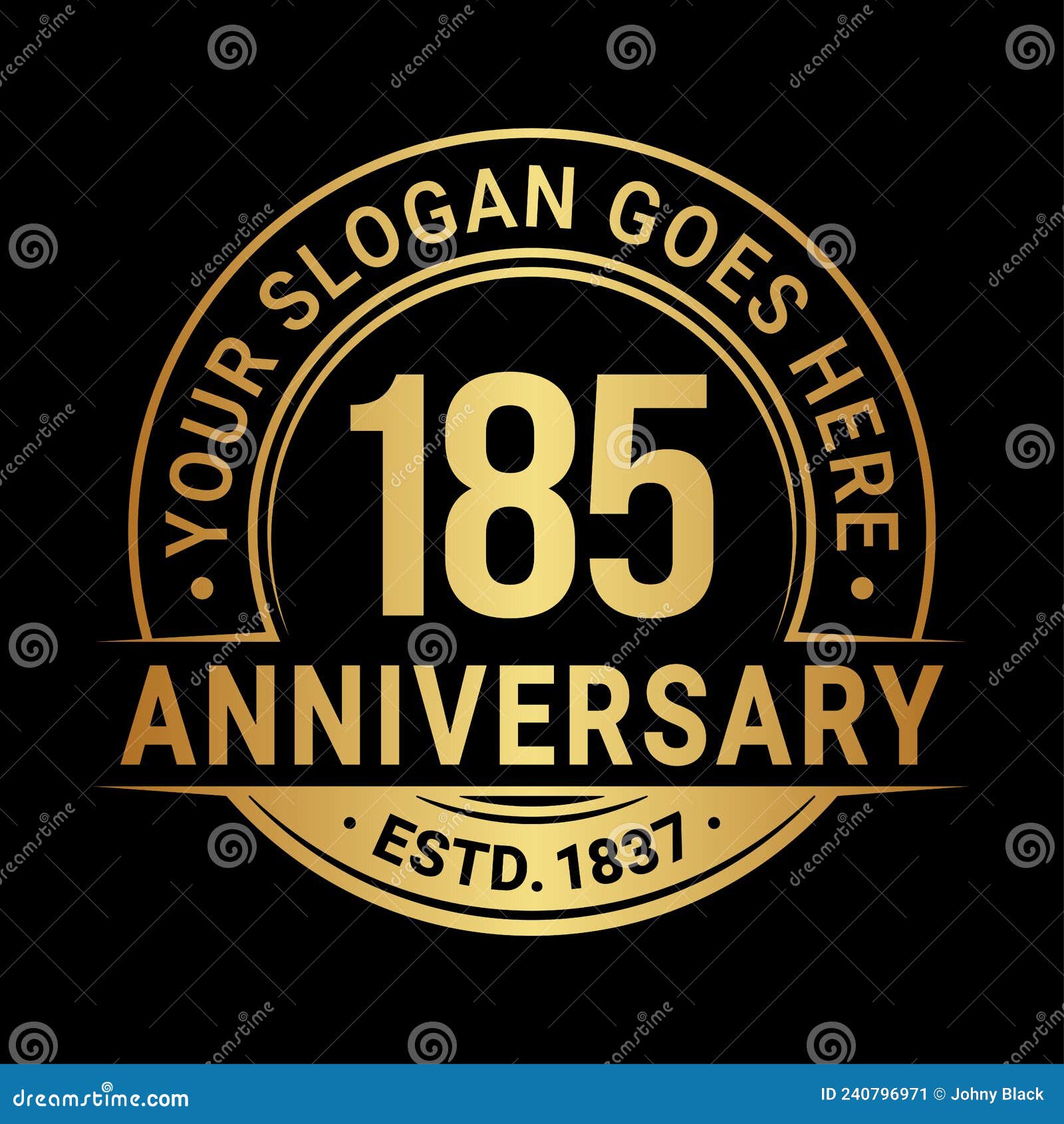 185 Years Anniversary. Anniversary Logo Design. Vector and Illustration ...