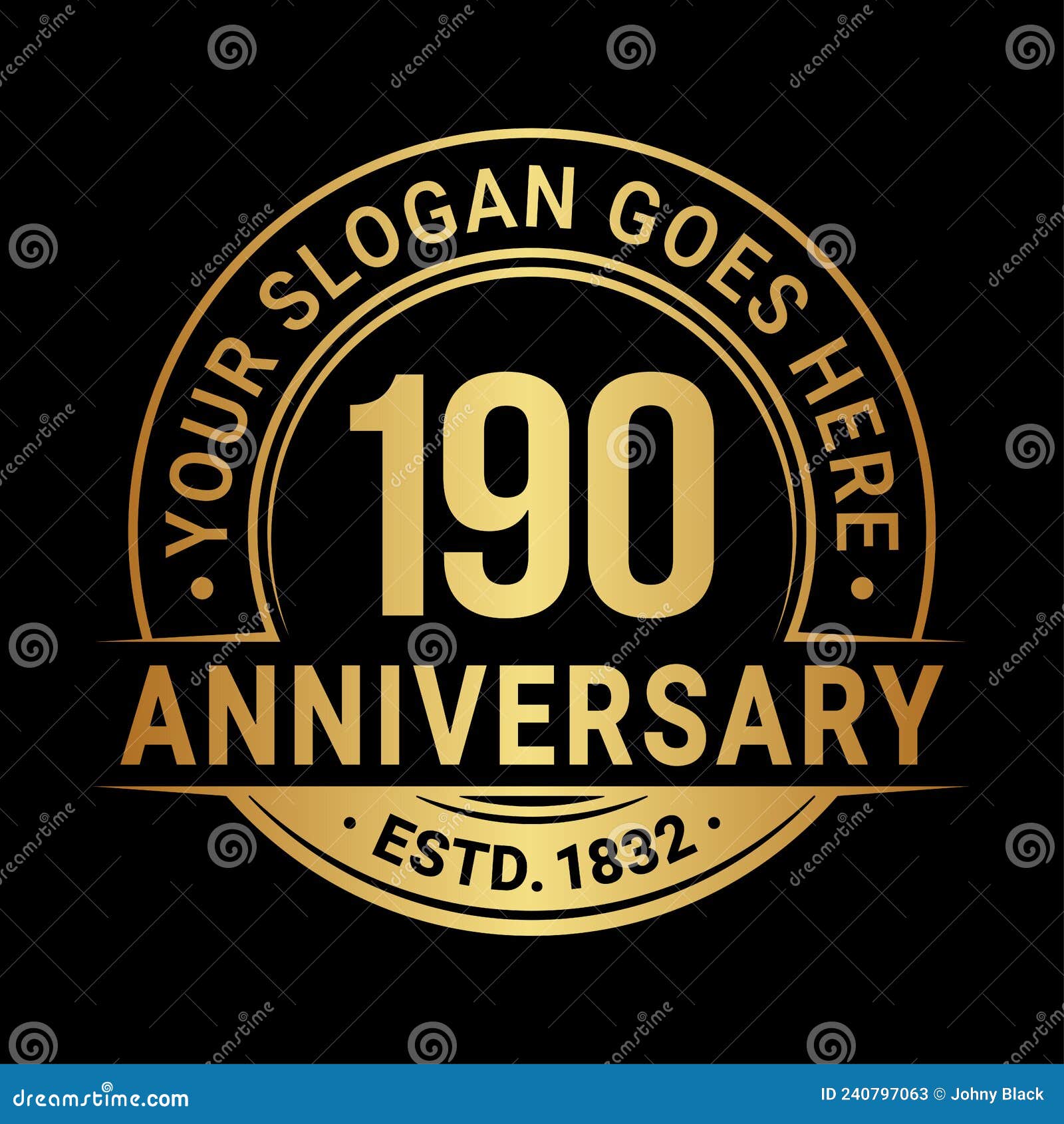 190 Years Anniversary. Anniversary Logo Design. Vector and Illustration ...