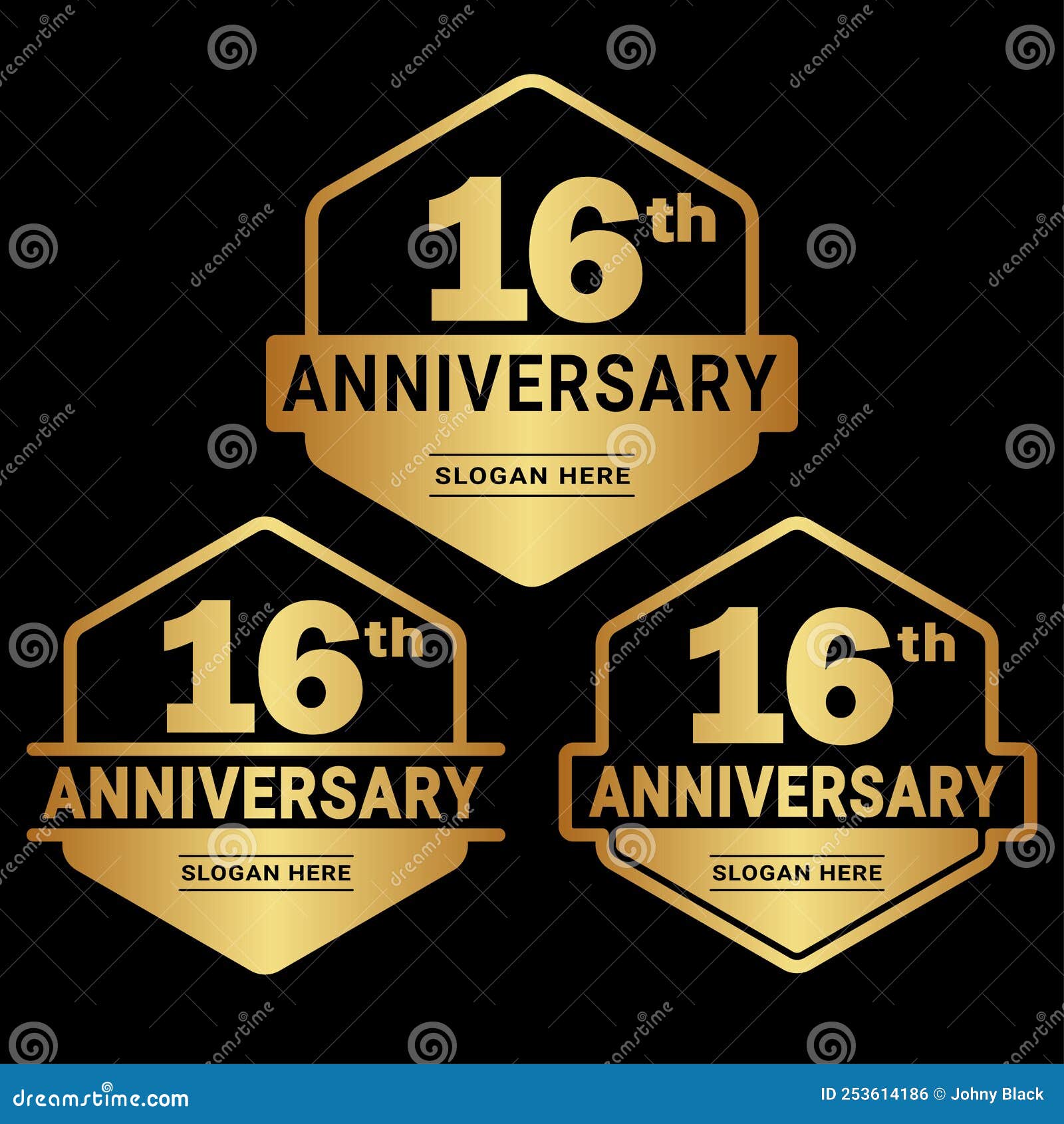 16 Years Anniversary Celebration Logotype. 16th Anniversary Logo ...