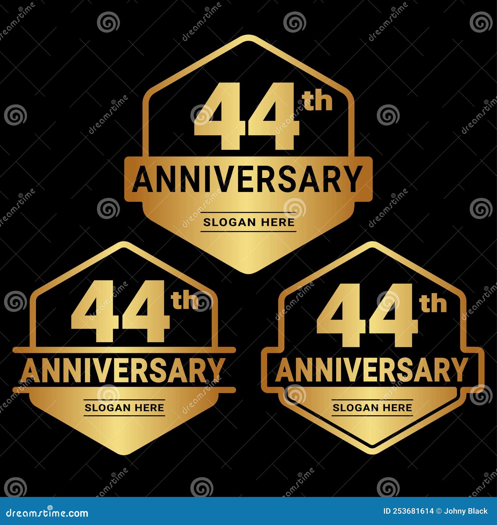 44 Years Anniversary Celebration Logotype. 44th Anniversary Logo ...