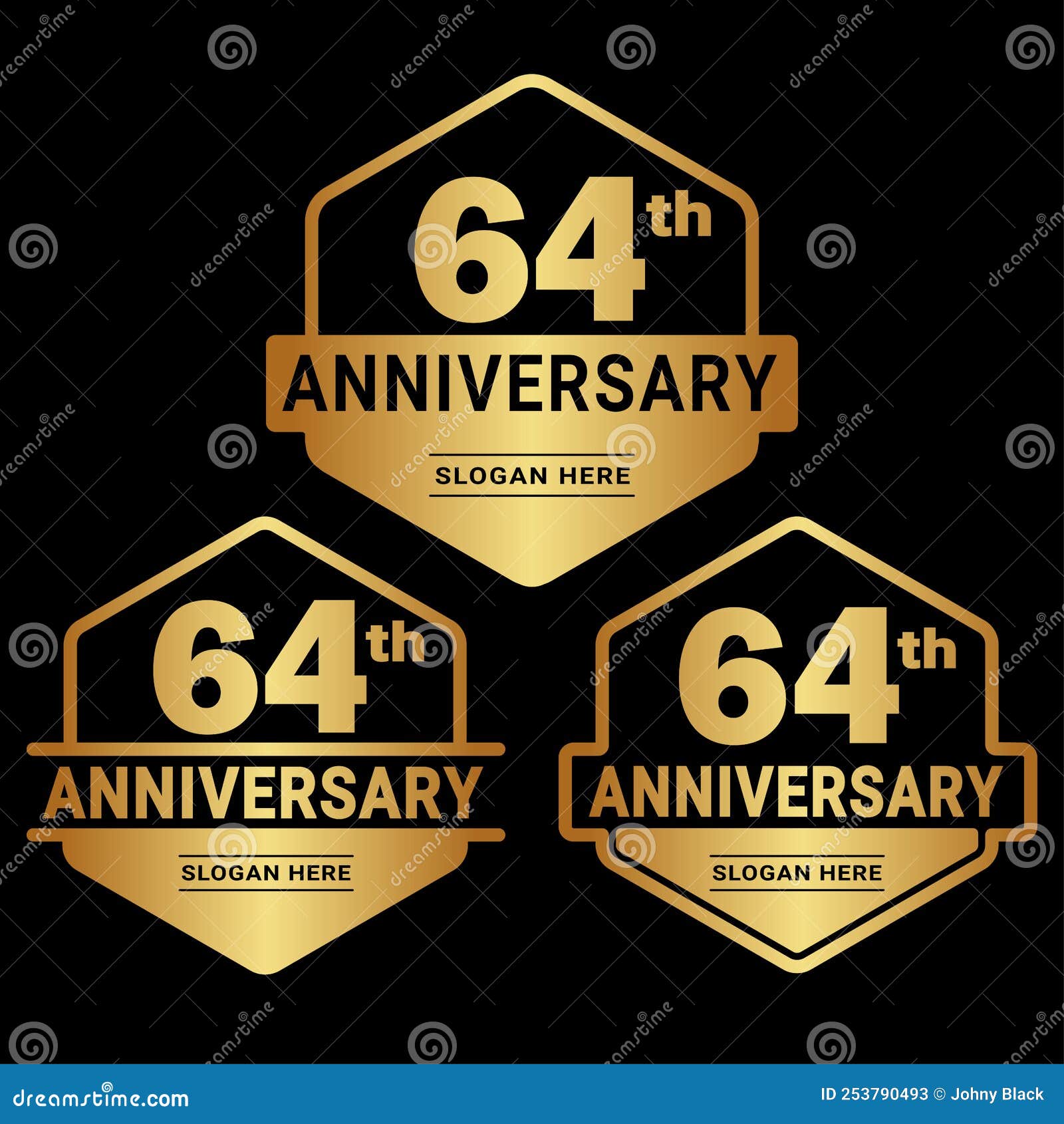 64 Years Anniversary Celebration Logotype. 64th Anniversary Logo ...