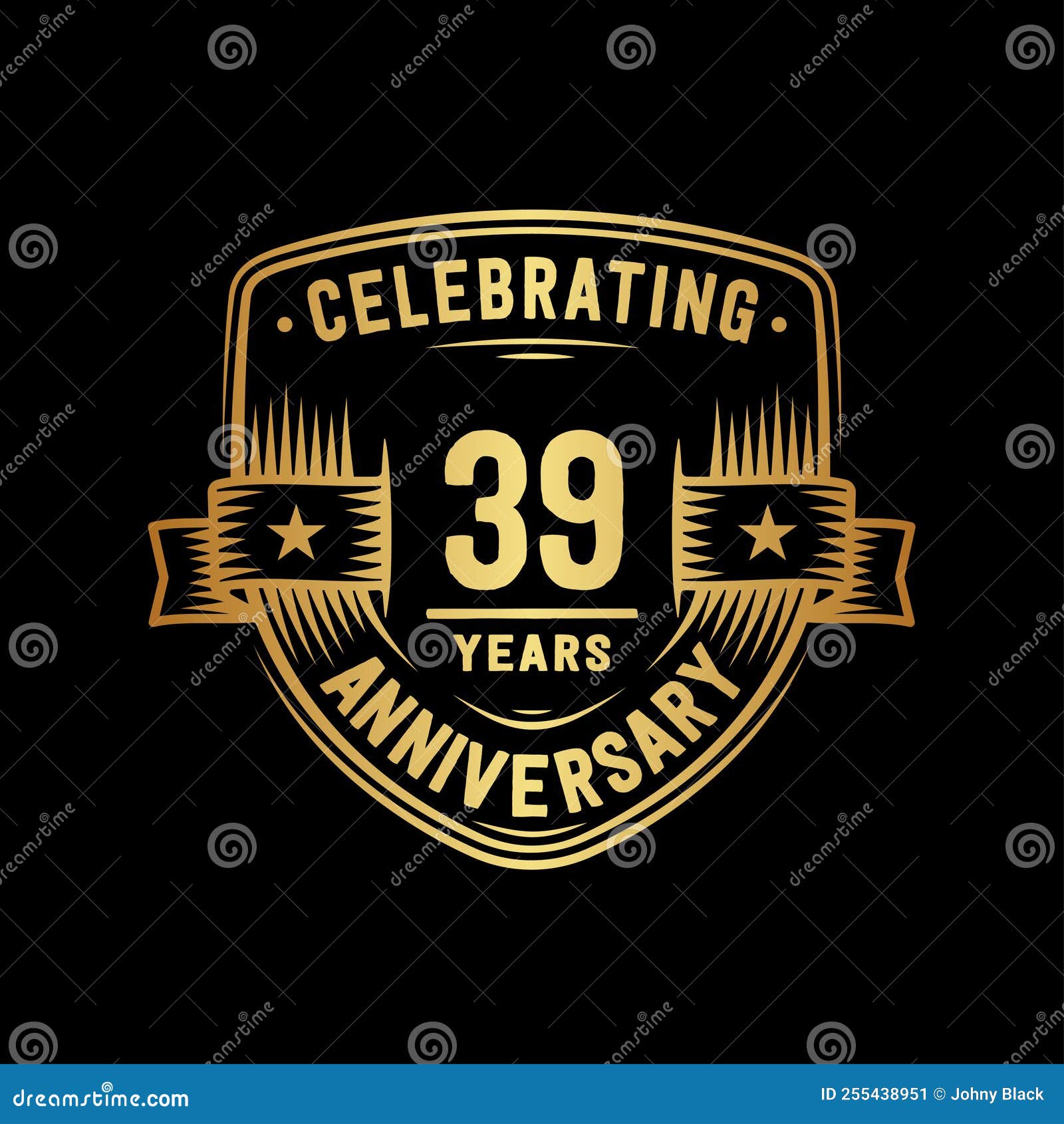 39 Years Anniversary Celebration Shield Design Template. 39th ...