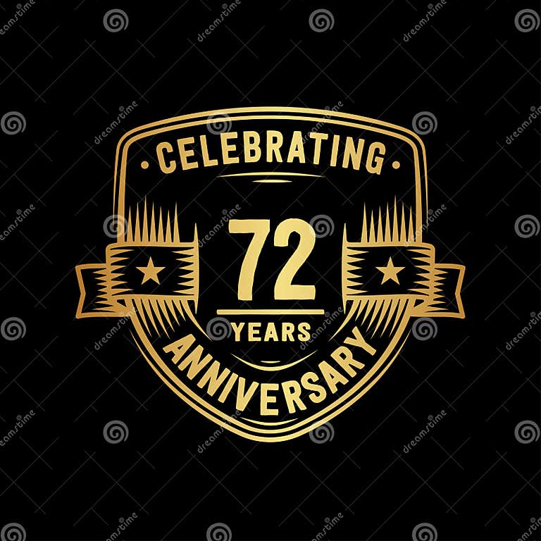 72 Years Anniversary Celebration Shield Design Template. 72nd ...