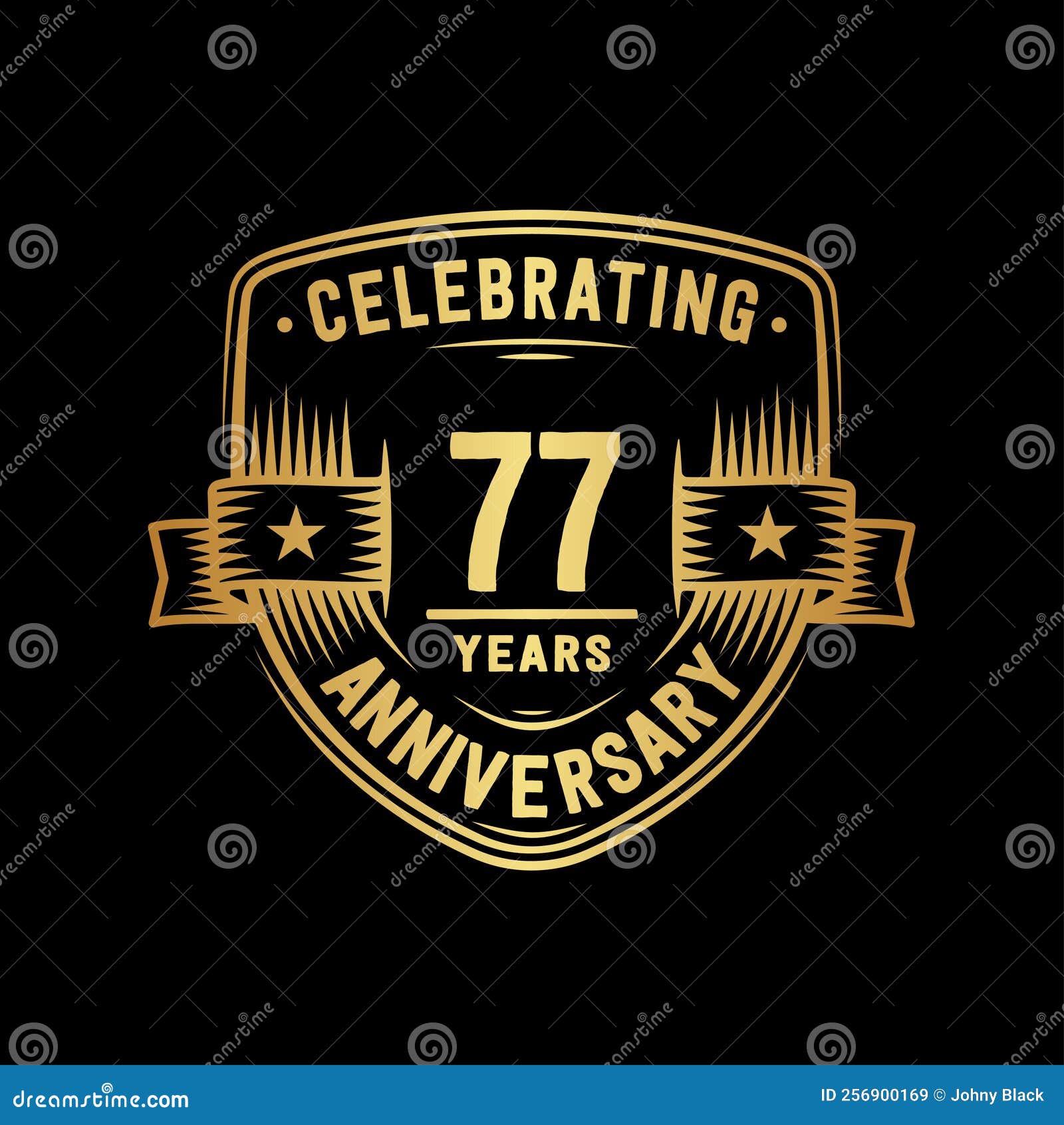 77 Years Anniversary Celebration Shield Design Template. 77th ...