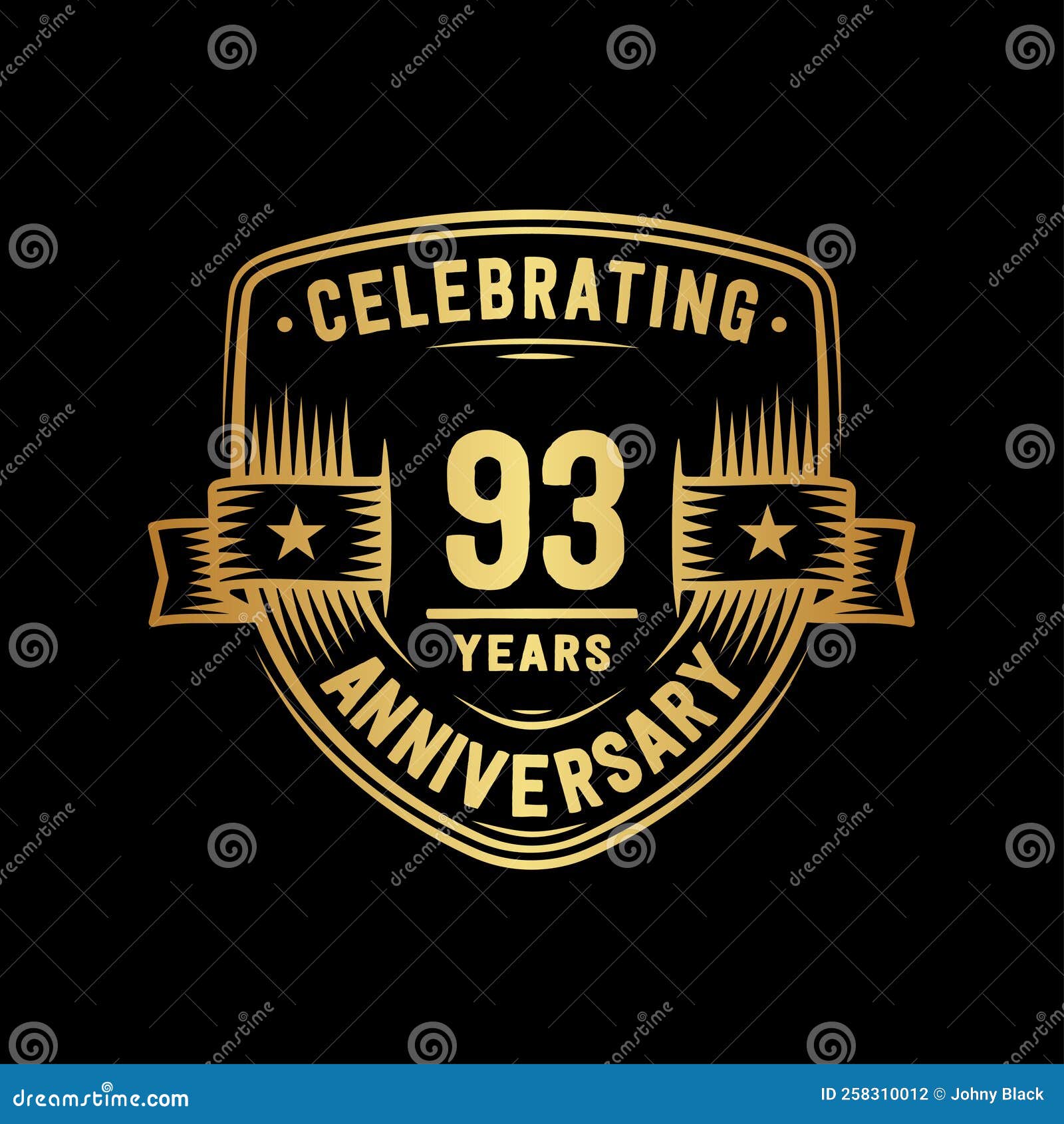 93 Years Anniversary Celebration Shield Design Template. 93rd ...