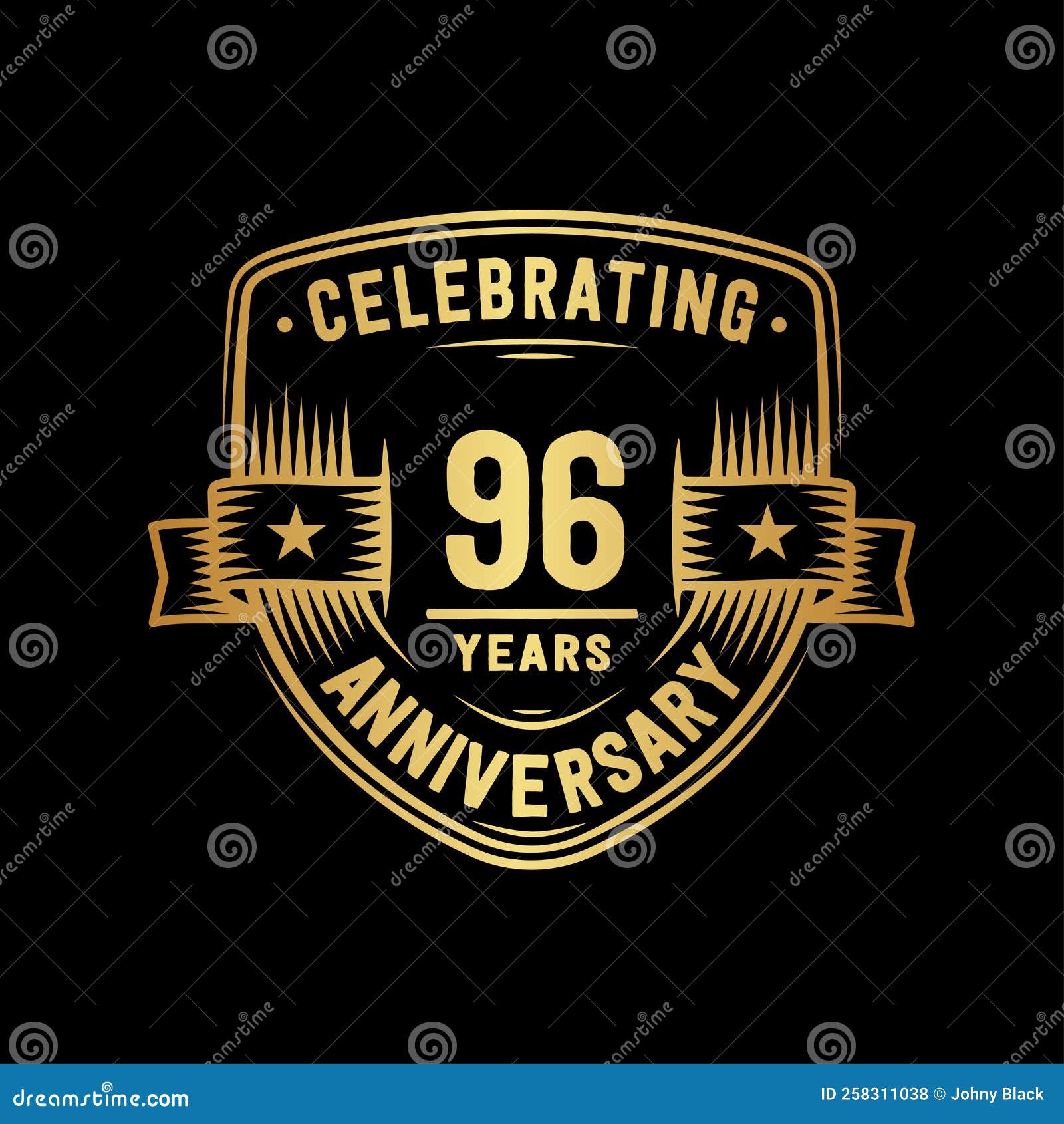 96 Years Anniversary Celebration Shield Design Template. 96th ...