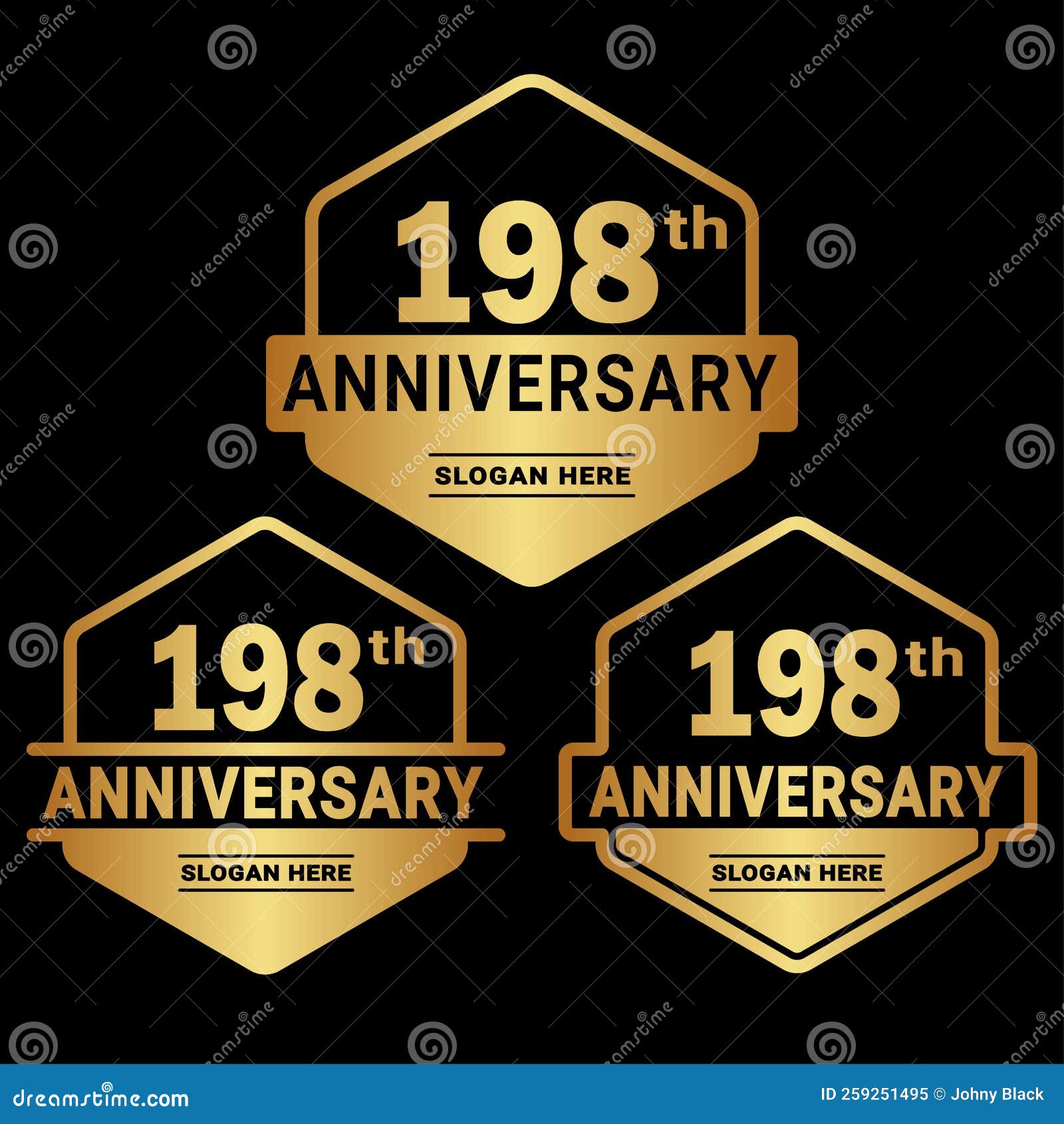 198 Years Anniversary Celebration Logotype. 198th Anniversary Logo ...