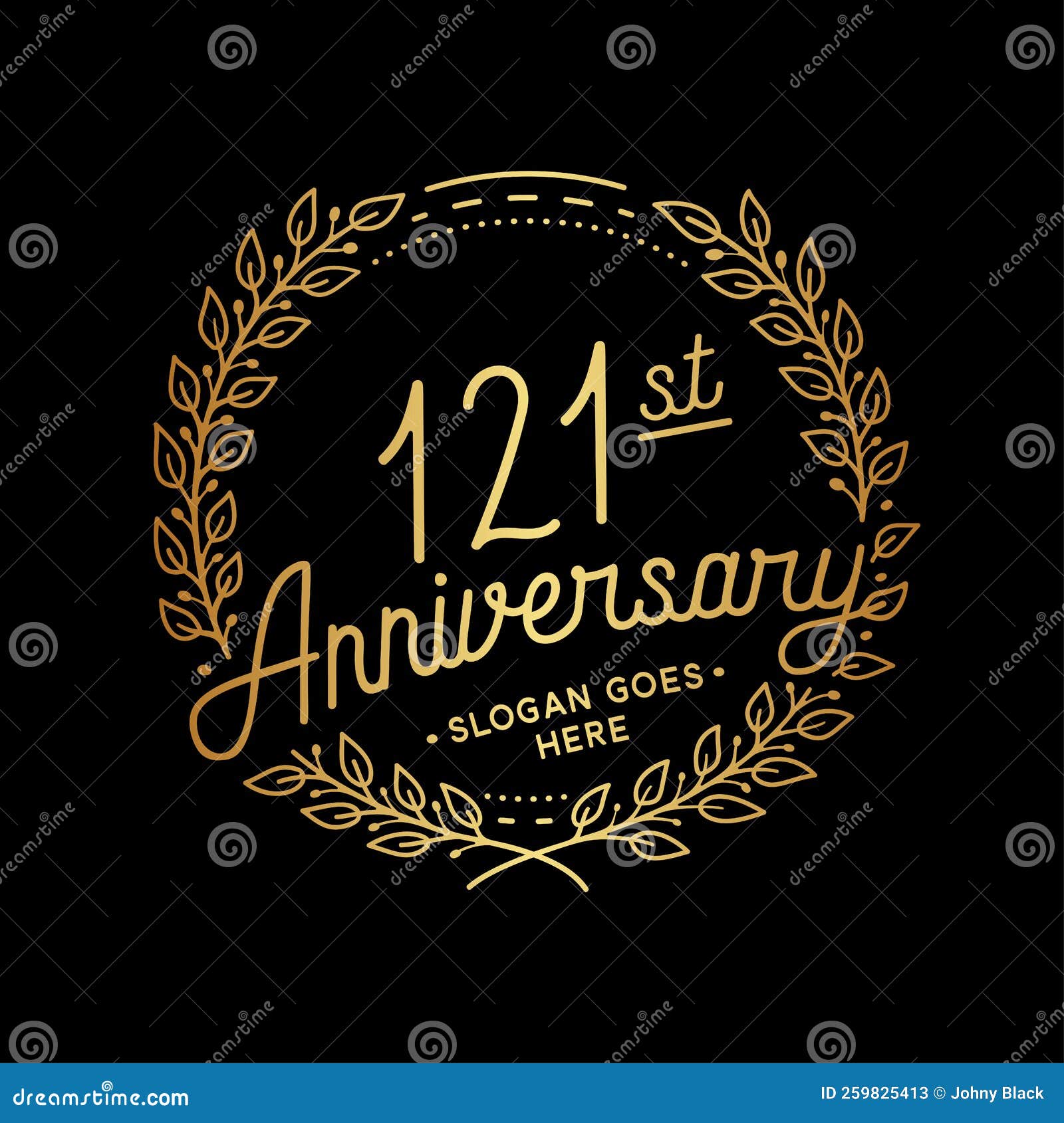121 Years Anniversary Celebration with Laurel Wreath. 121st Anniversary ...