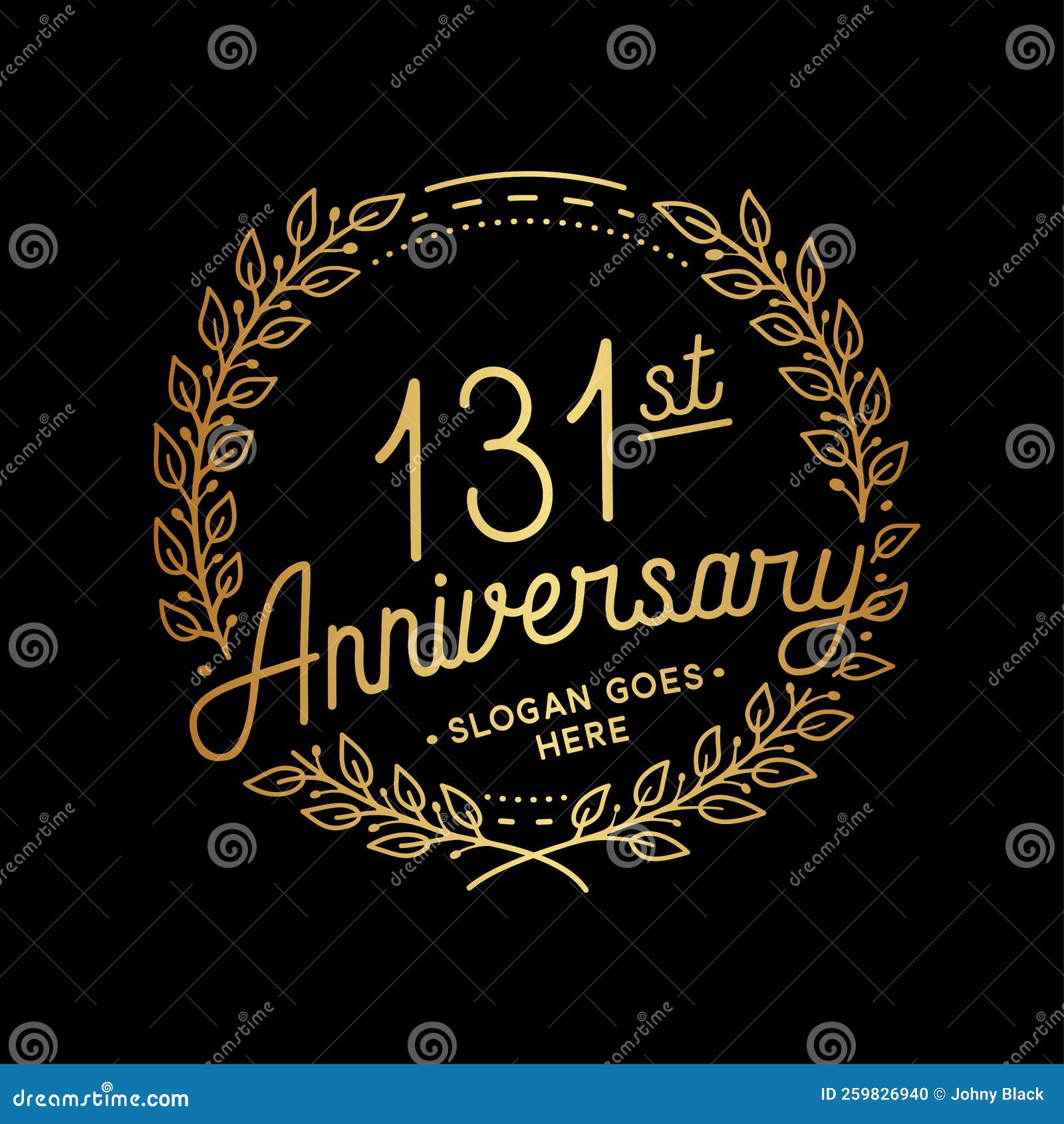 131 Years Anniversary Celebration with Laurel Wreath. 131st Anniversary ...