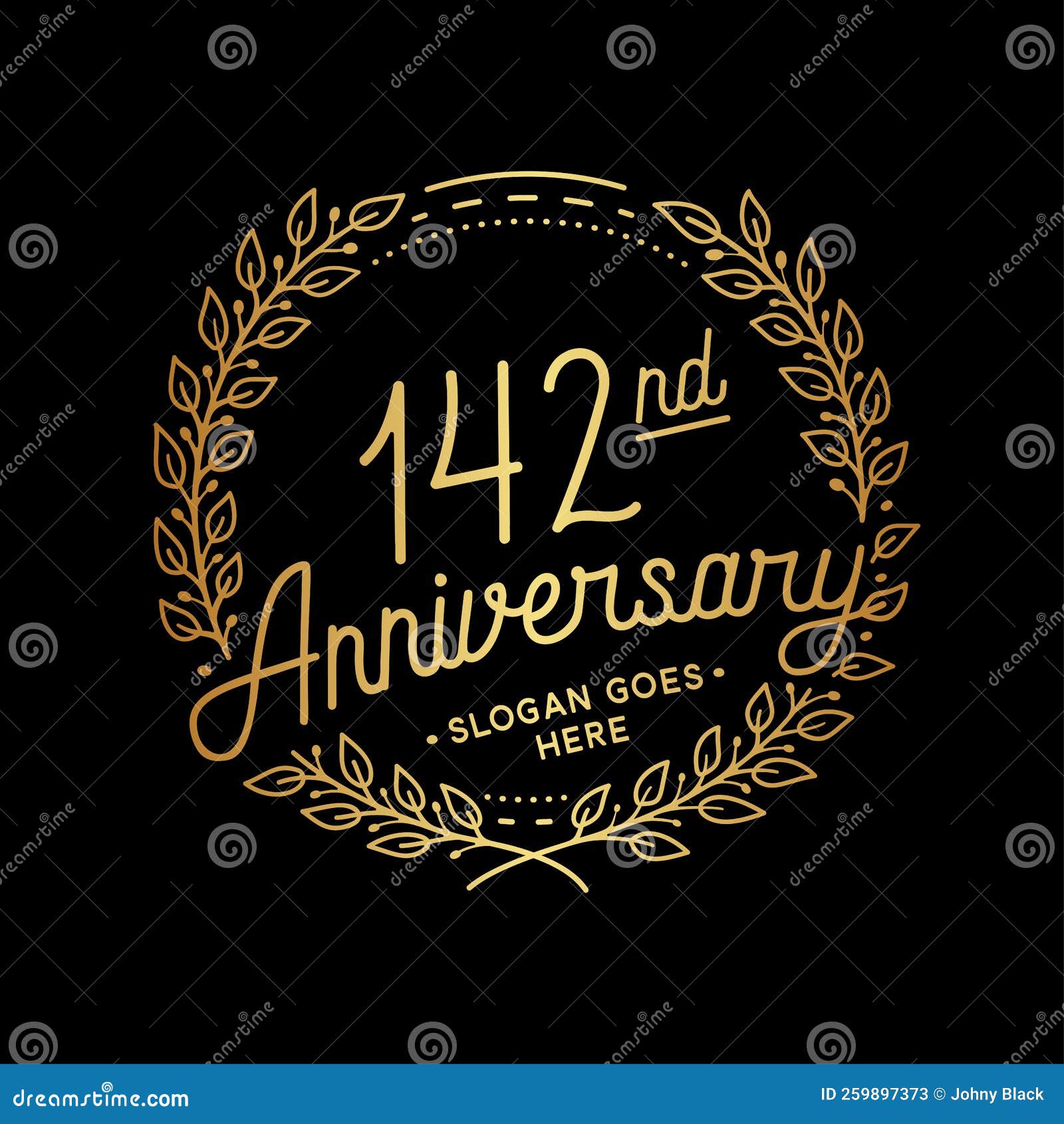 142 Years Anniversary Celebration with Laurel Wreath. 142nd Anniversary ...