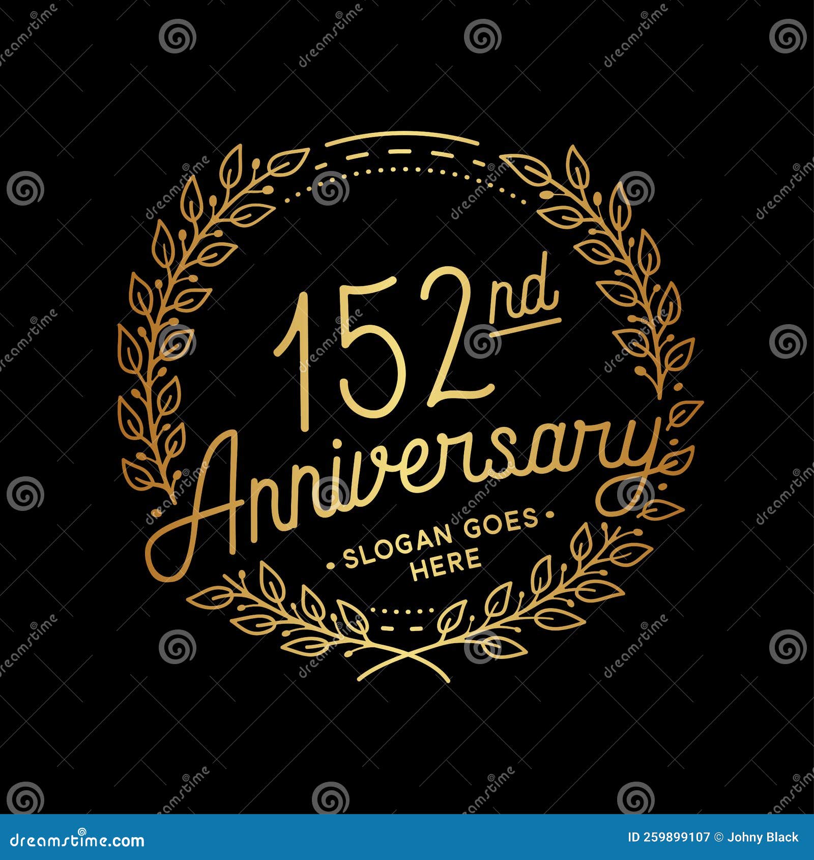 152 Years Anniversary Celebration with Laurel Wreath. 152nd Anniversary ...