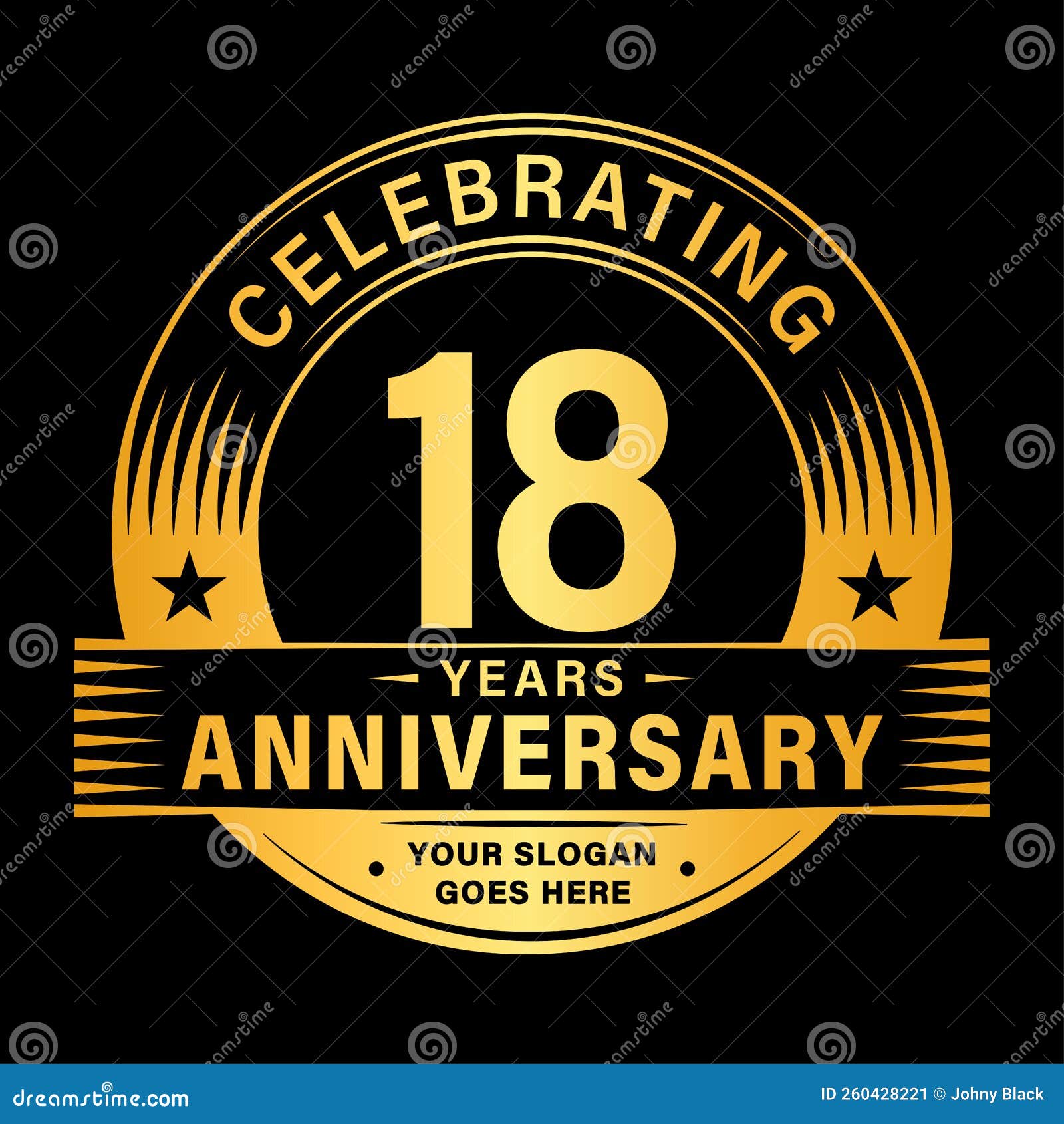 18 Years Anniversary Celebration Design Template. 18th Logo Vector ...