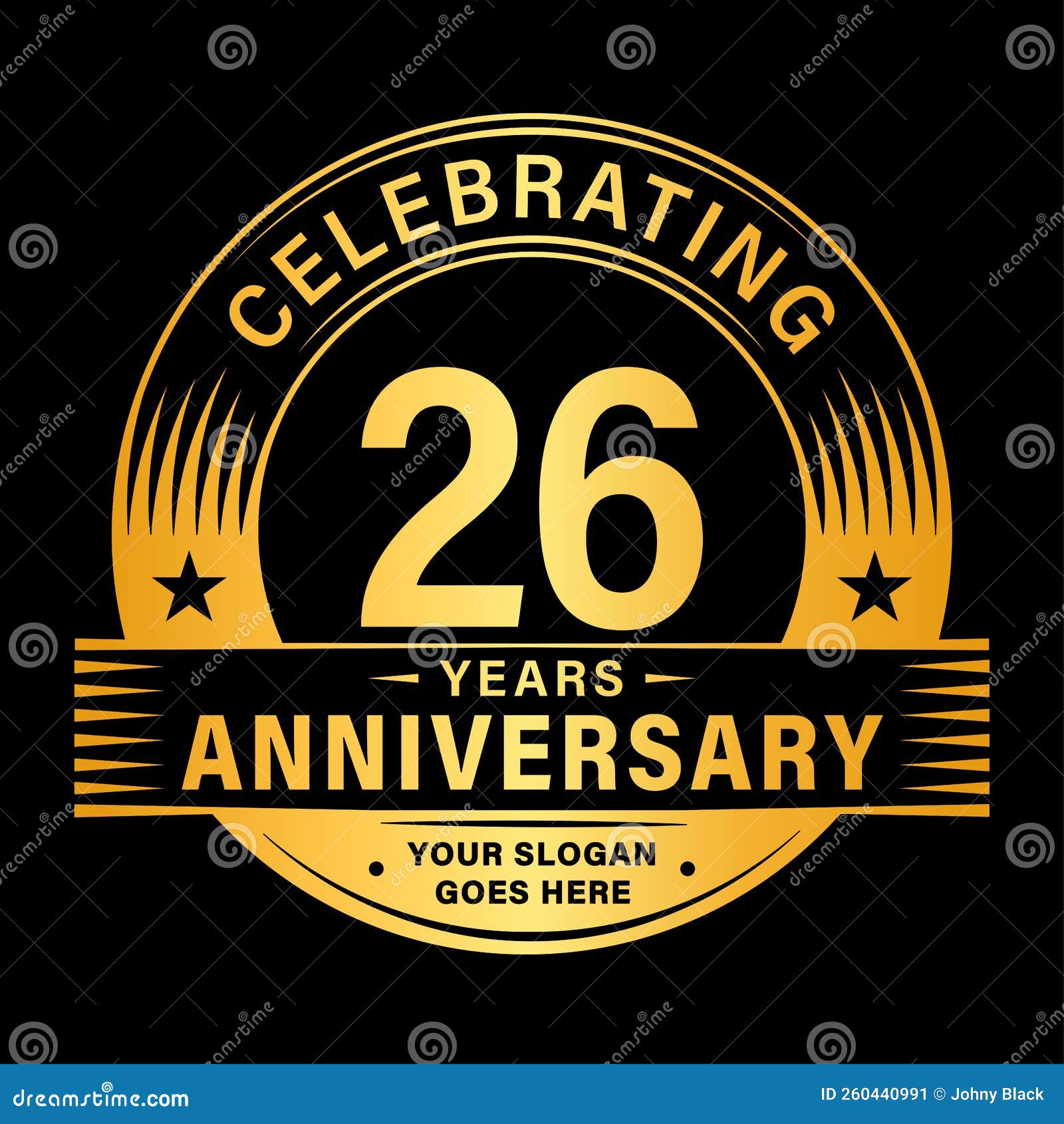 26 Years Anniversary Celebration Design Template. 26th Logo Vector ...