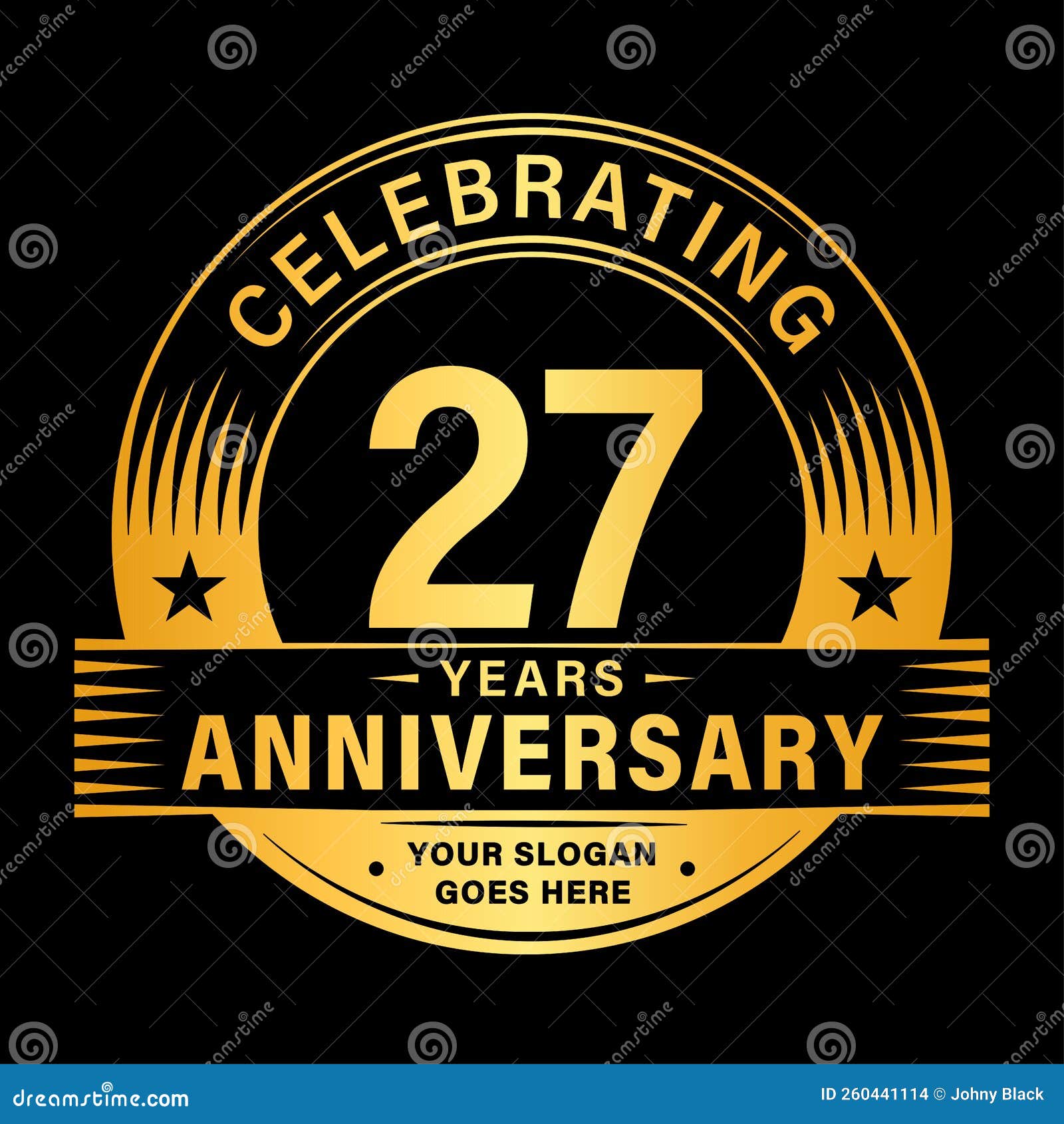27 Years Anniversary Celebration Design Template. 27th Logo Vector ...
