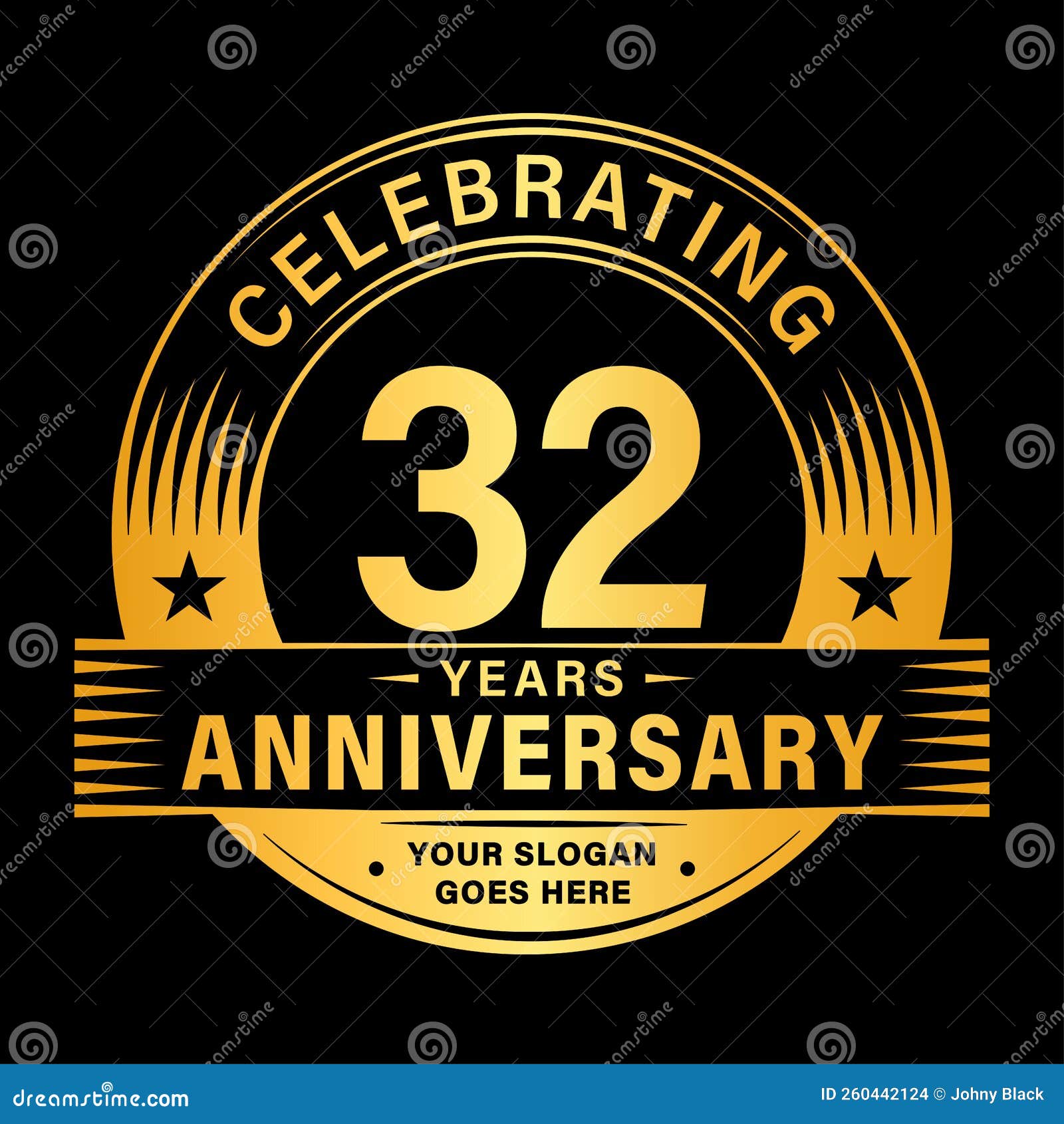 32 Years Anniversary Celebration Design Template. 32nd Logo Vector ...
