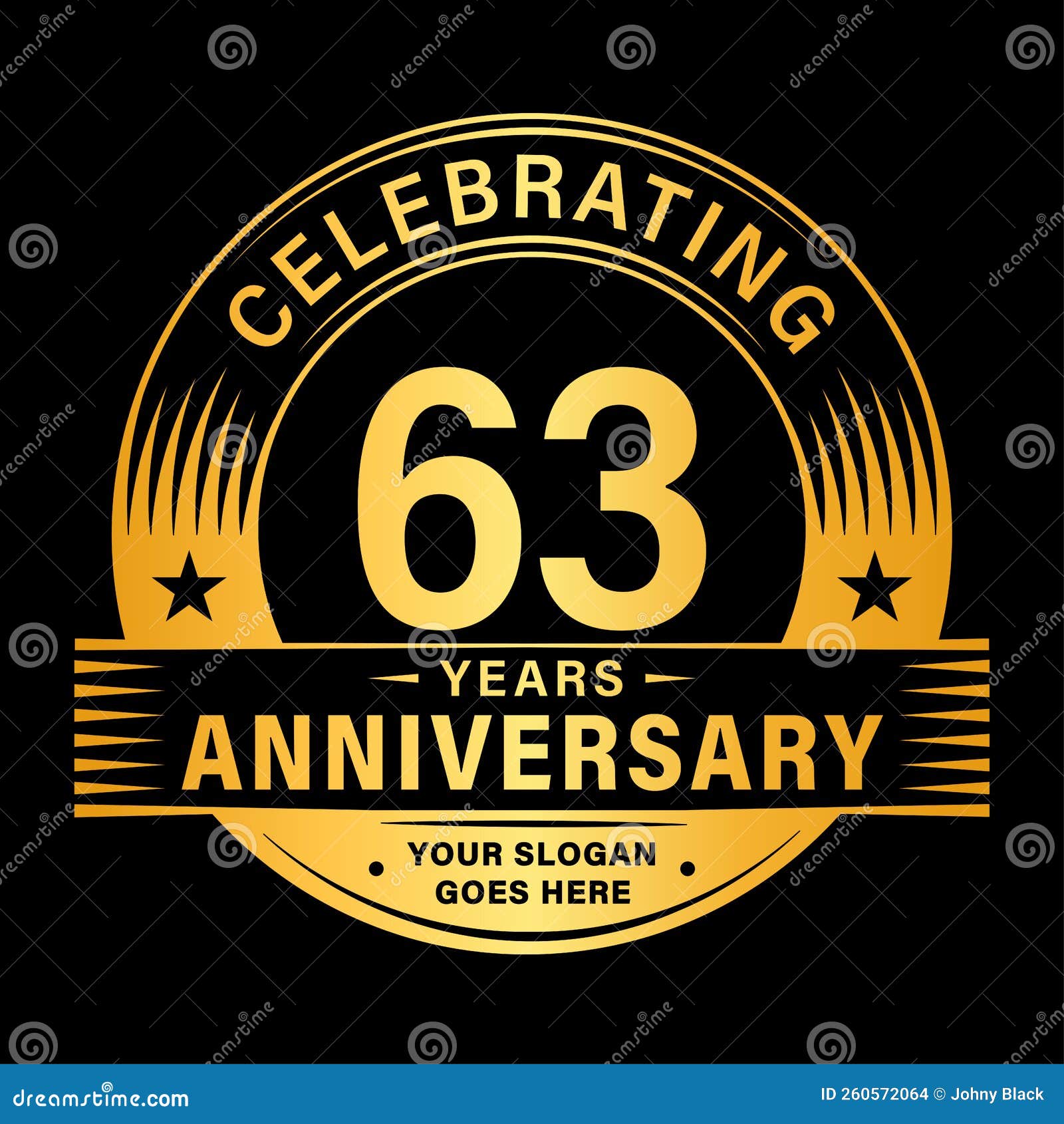 63 Years Anniversary Celebration Design Template. 63rd Logo Vector ...