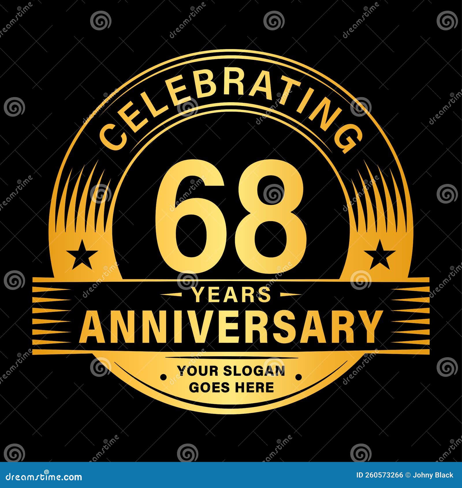 68 Years Anniversary Celebration Design Template. 68th Logo Vector ...